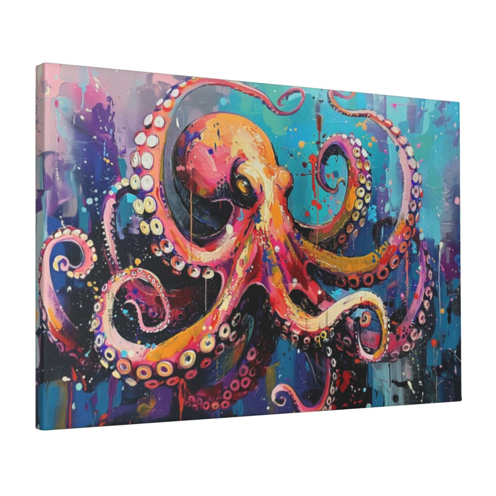 16x24 inch Oil Paintings On Canvas Squid Graffiti,Family Bathroom,Man ...