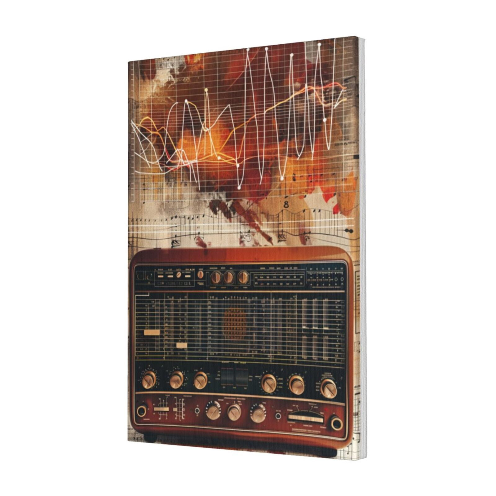 16x24 inch Paintings Wall Decor Retro Radio,Home Bedroom,Living Room ...