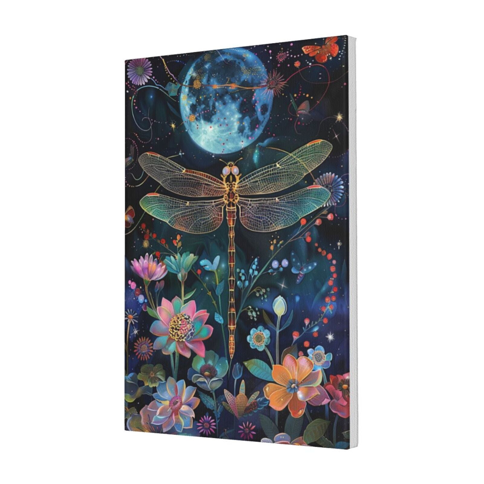 16x24 inch Picture Canvas Wall Art Fantasy Dragonflies & Flowers,Home ...