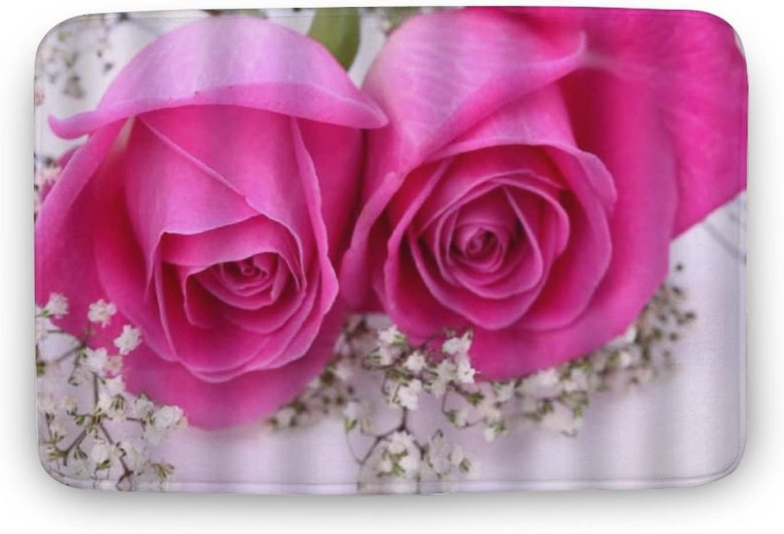 16x24 inch Pink Rose Flower Spring Feminine Girls Decor Rug for Home ...