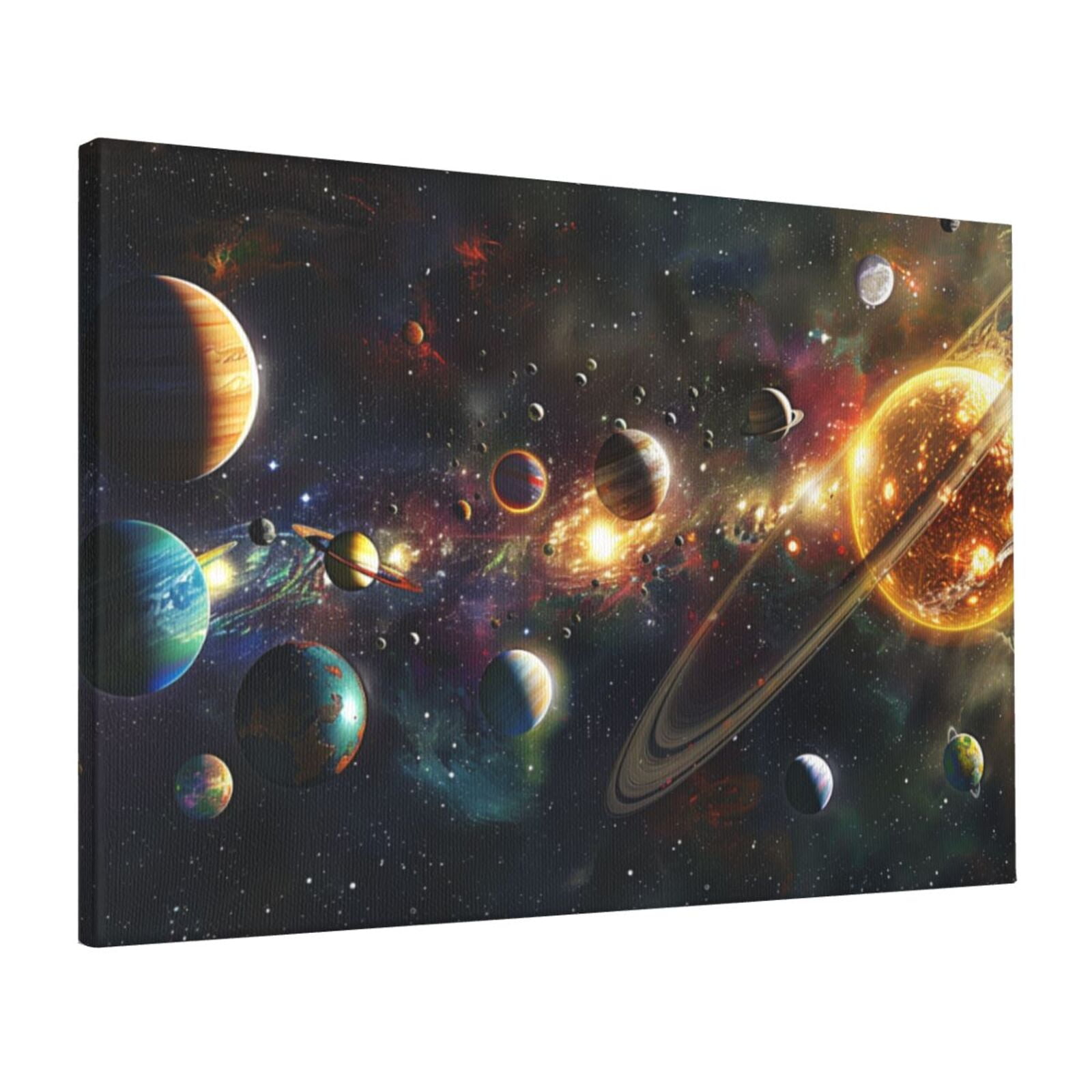 16x24 inch Solar System Cosmic Planet Canvas Painting Poster Prints ...