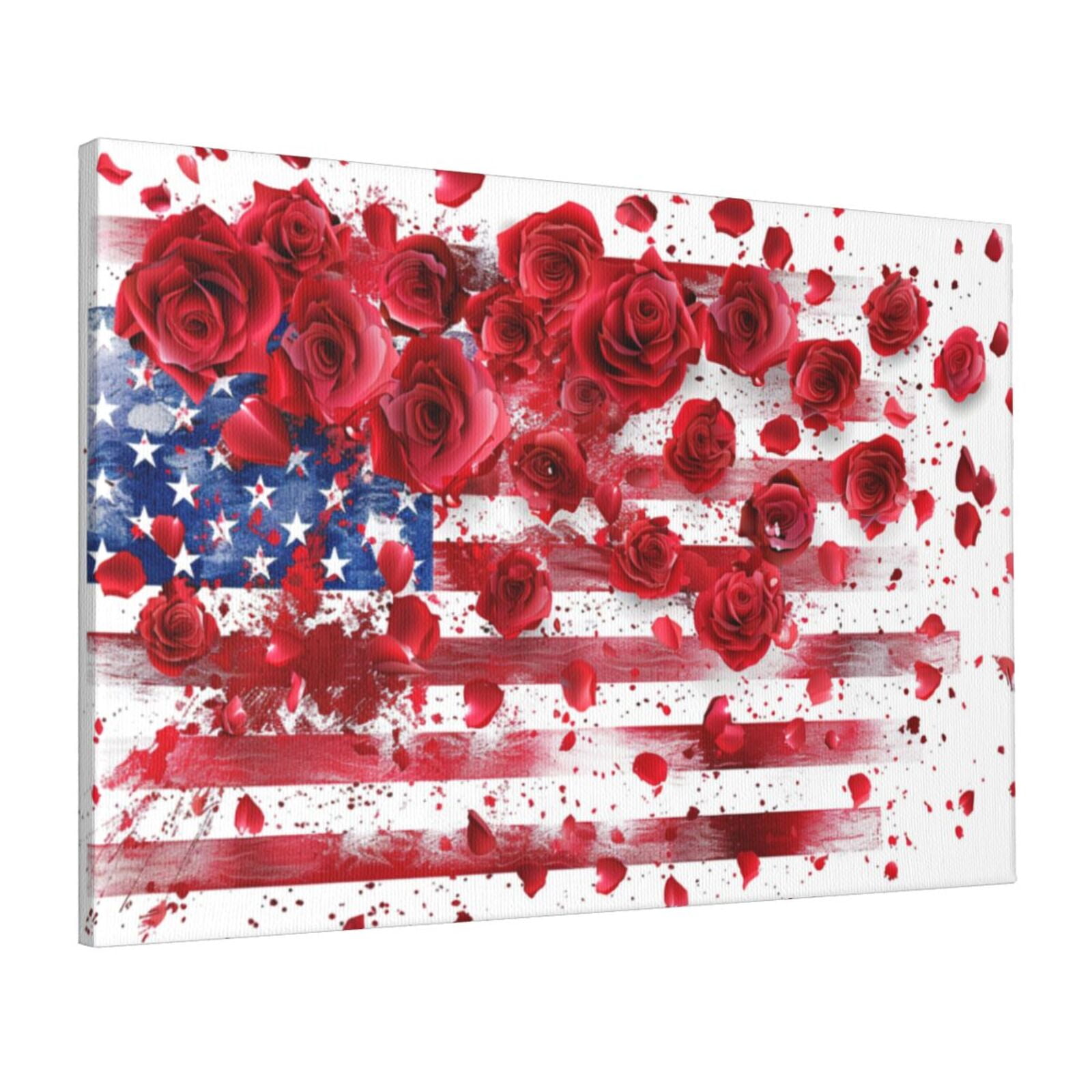16x24 inch Star Spangled Banner & Flower Oil Paintings Canvas,Indoor ...