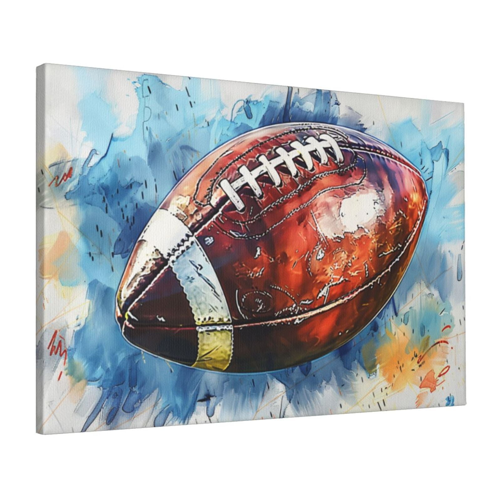 16x24 inchOil Paintings On Canvas Classic Rugby Illustration Man Cave ...