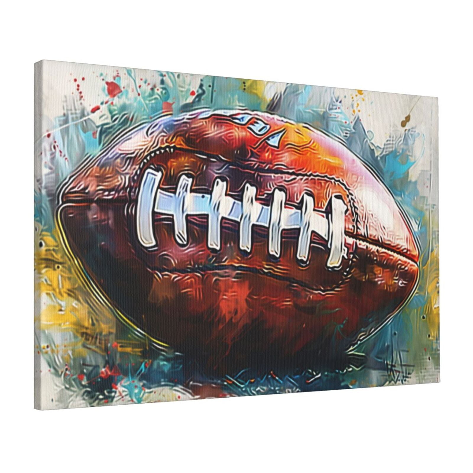 16x24 inchSports Club Decor Watercolor Rugby Canvas Hanging Pictures ...