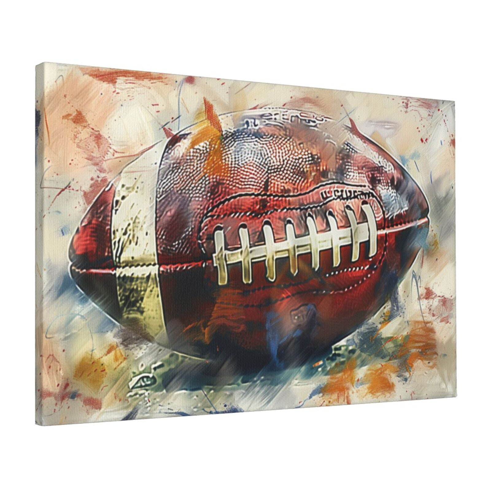 16x24 inchWatercolor Rugby Canvas Paintings Wall Art,Man Cave,Sport ...