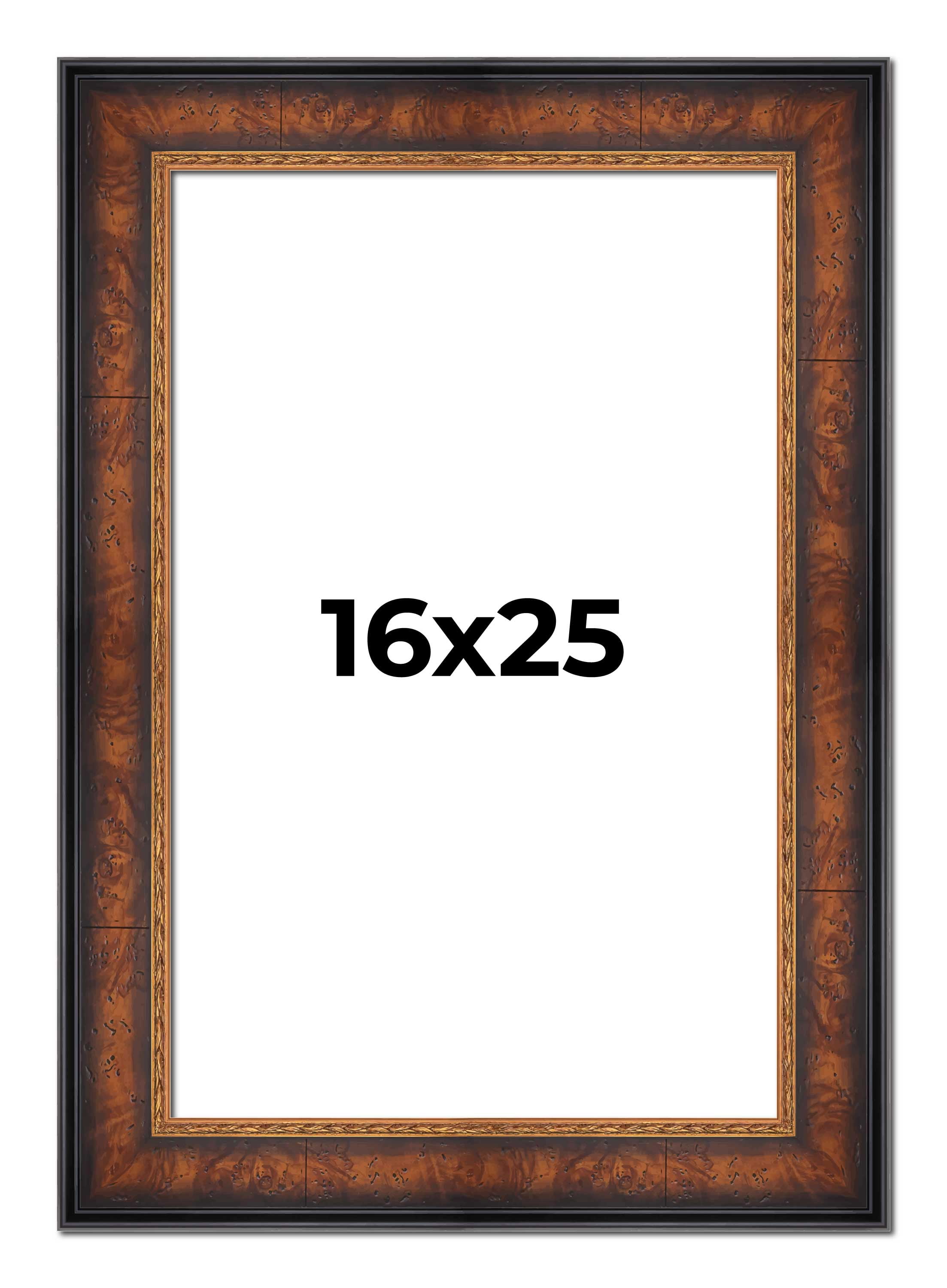 16x25 Frame Brown Walnut Gold Ornate Trim Solid Wood Plein Air Picture ...