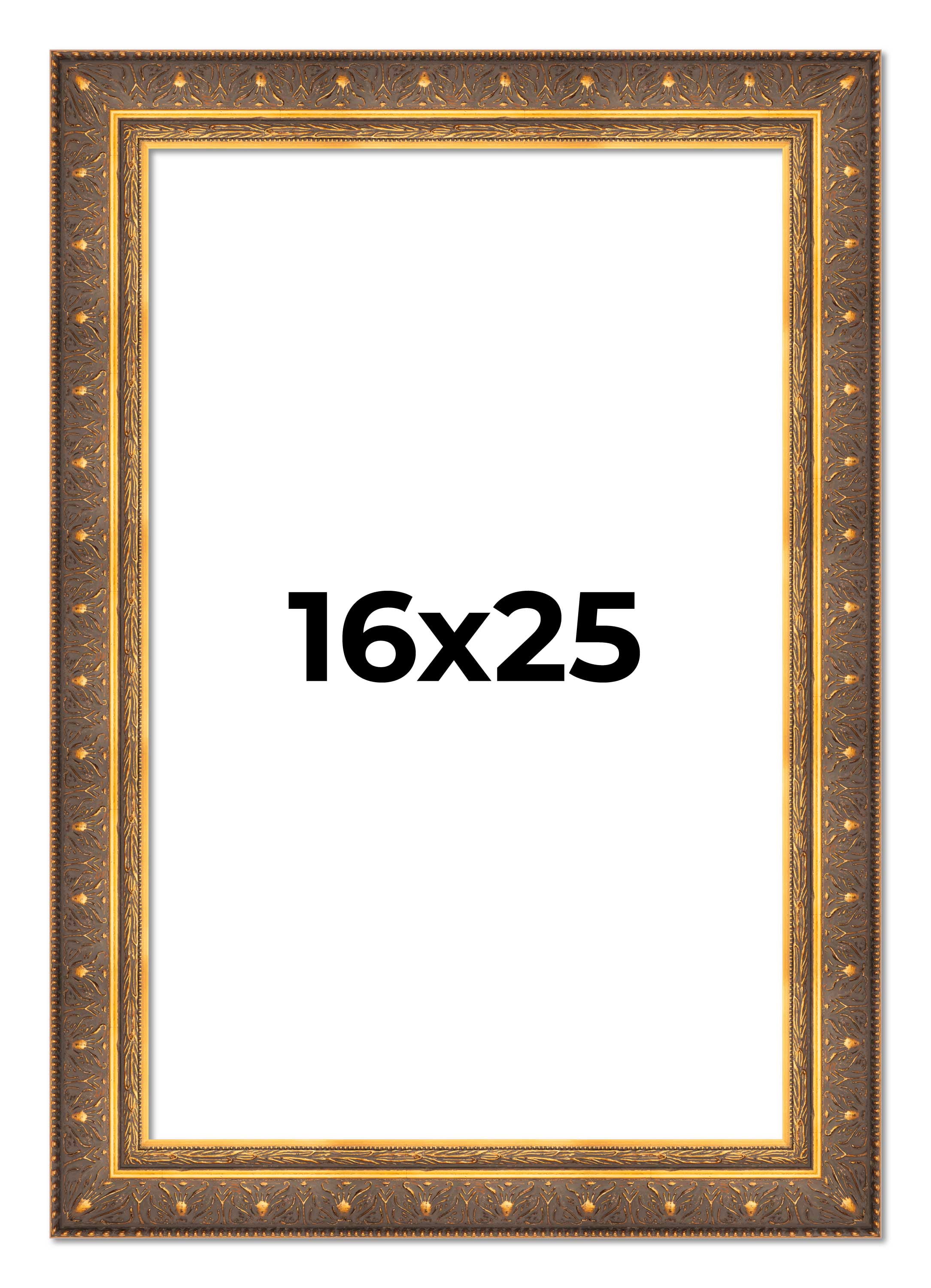 16x25 Frame Vintage Gold Solid Wood Picture Frame | 2.5 Inch Moulding ...