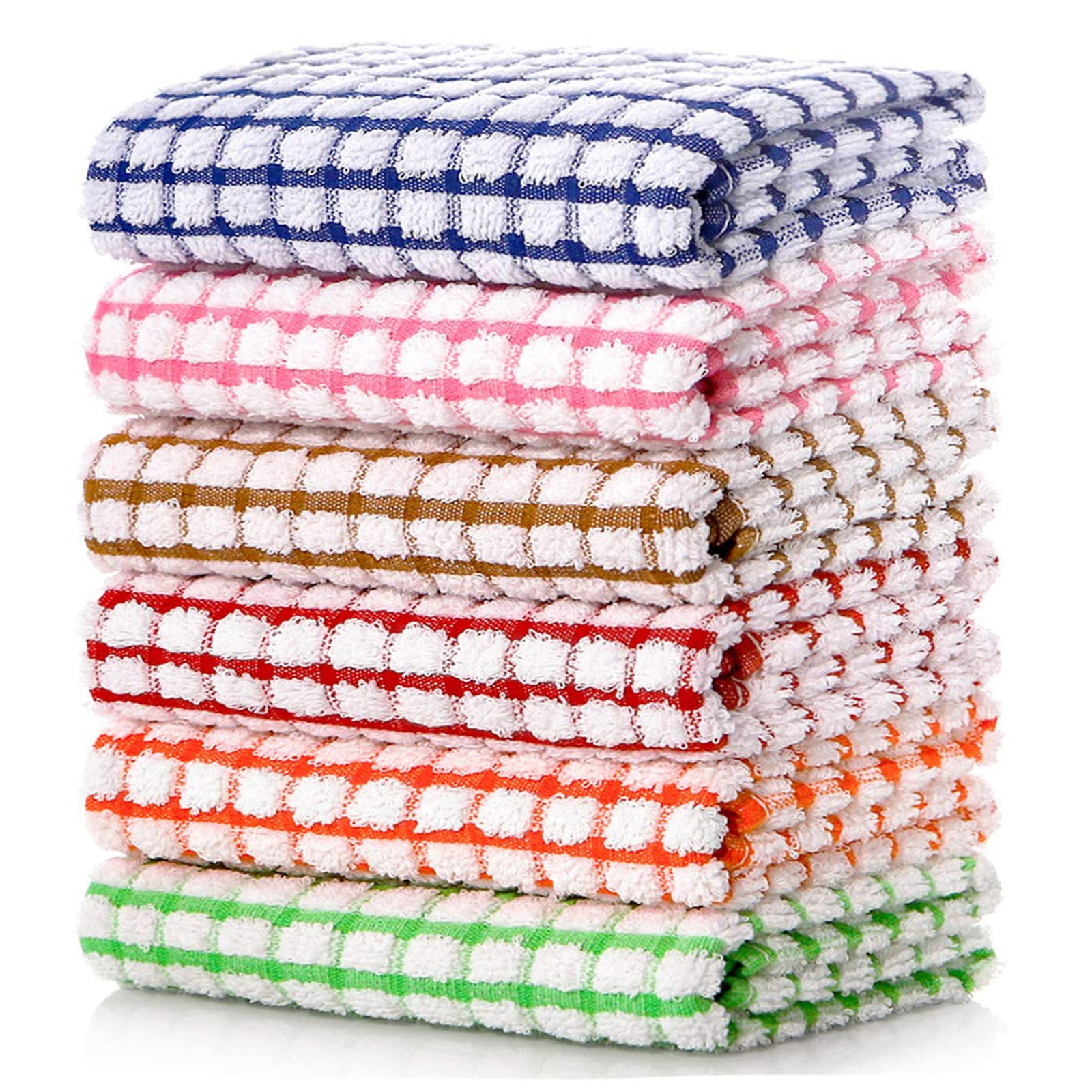 16x25 Inch Cotton Kitchen Dish Towels, Absorbent Dishcloths for Washing ...