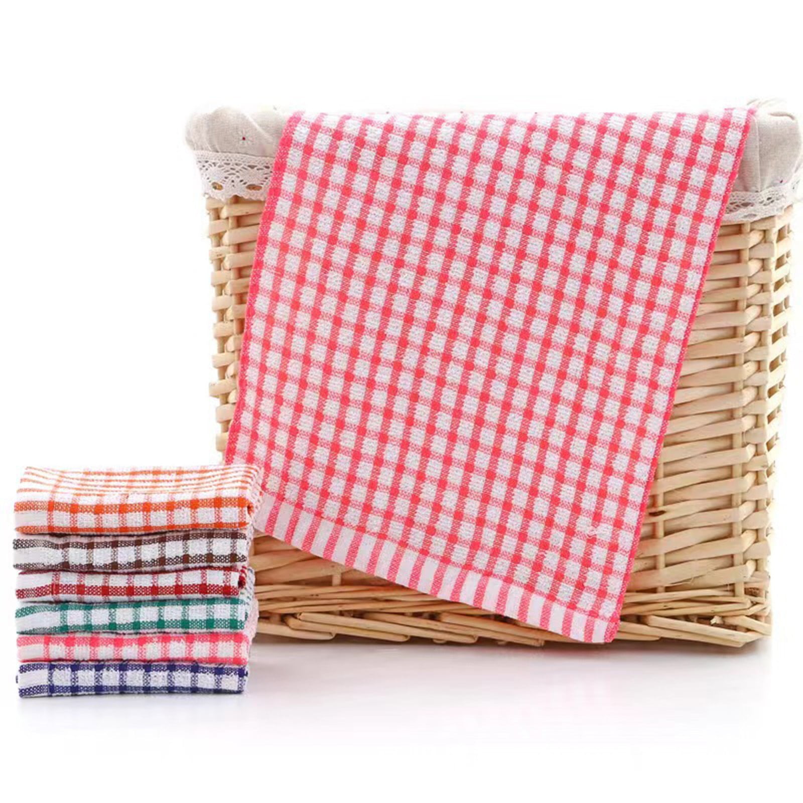 16x25 Inch Cotton Kitchen Dish Towels & Dishcloths Set, Reusable ...