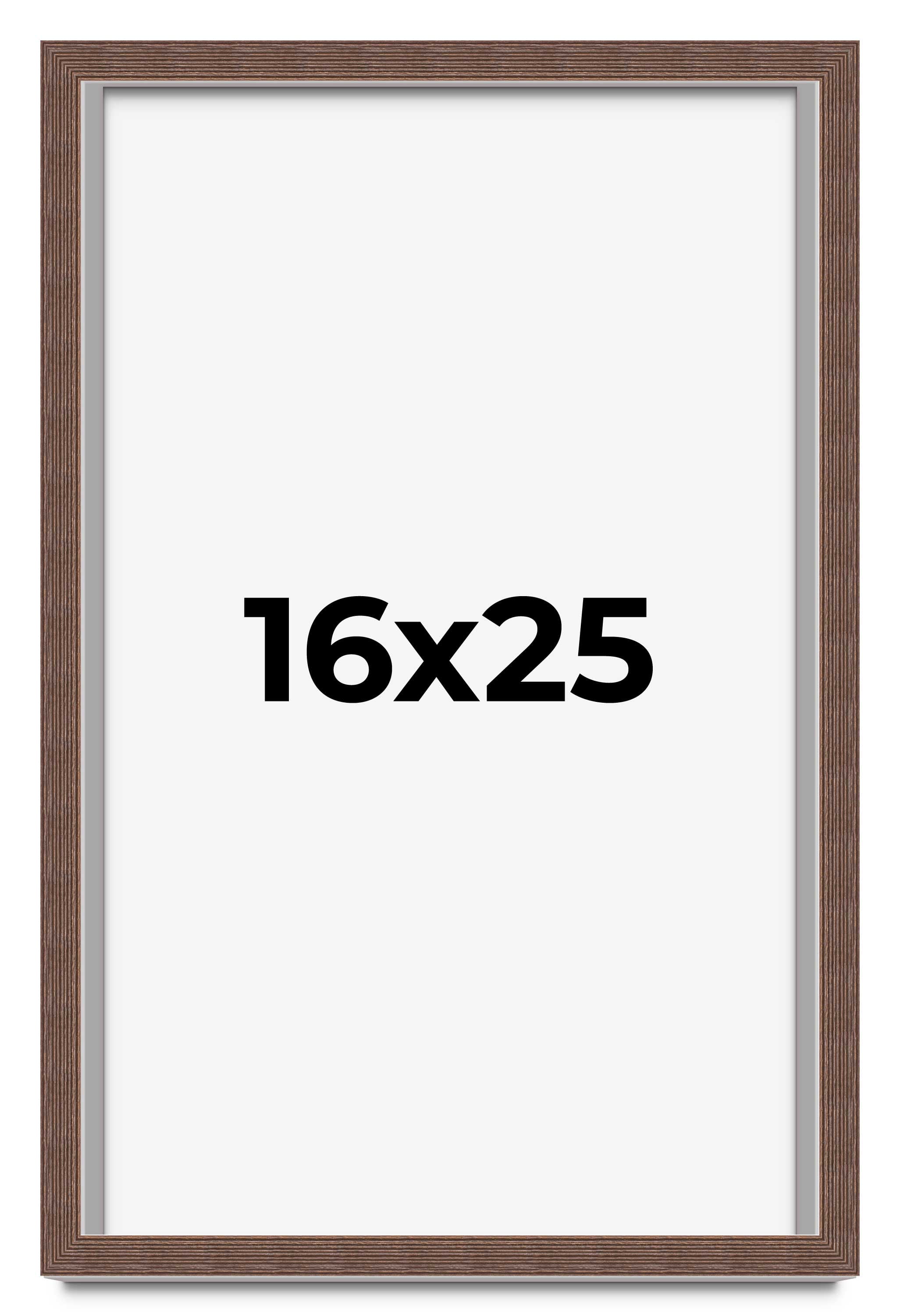 16x25 Shadow Box Frame Brown | 1.125 inches Deep Real Wood Rustic ...