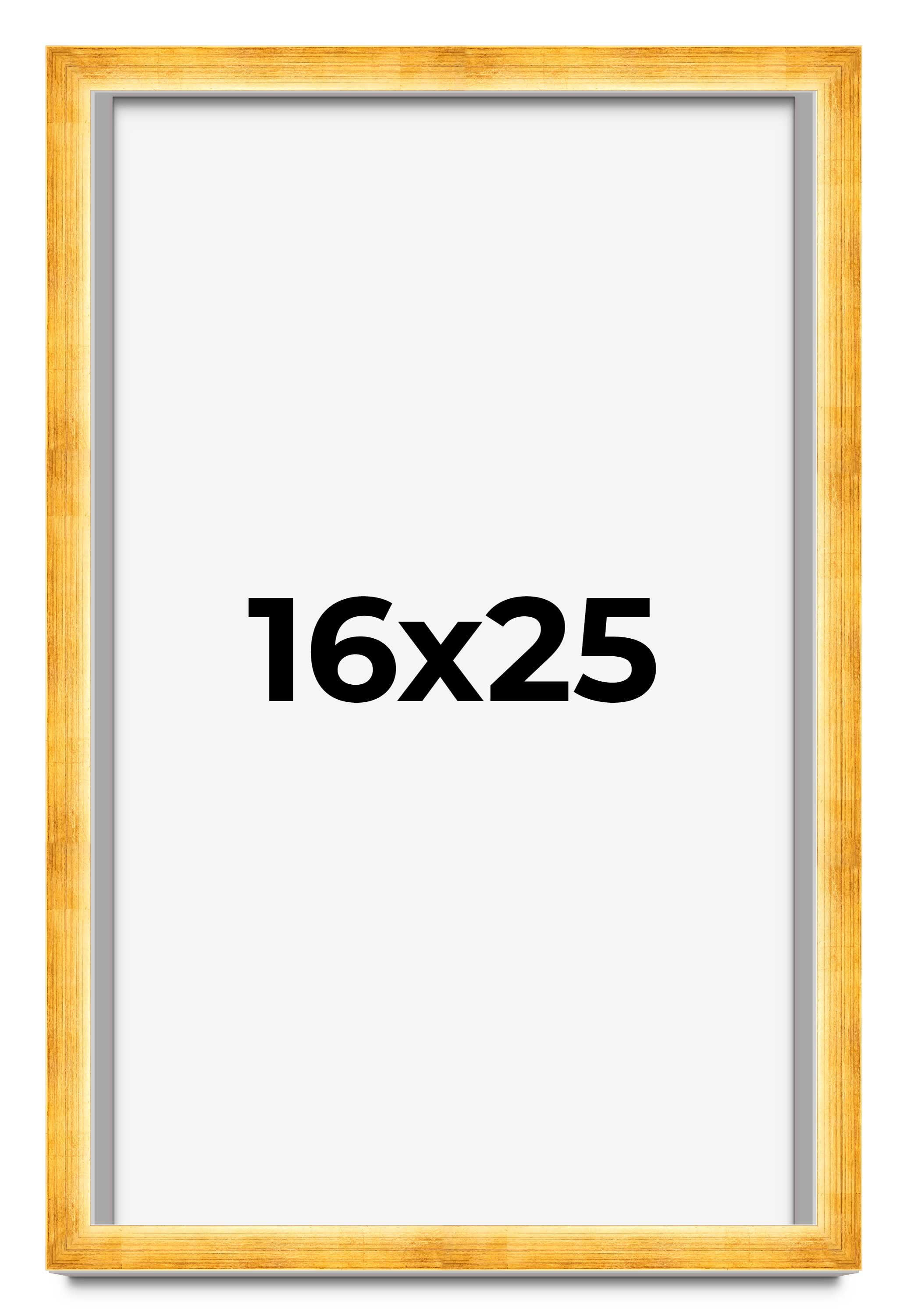 16x25 Shadow Box Frame Gold | 1.625 Inches Deep Real Wood Traditional ...