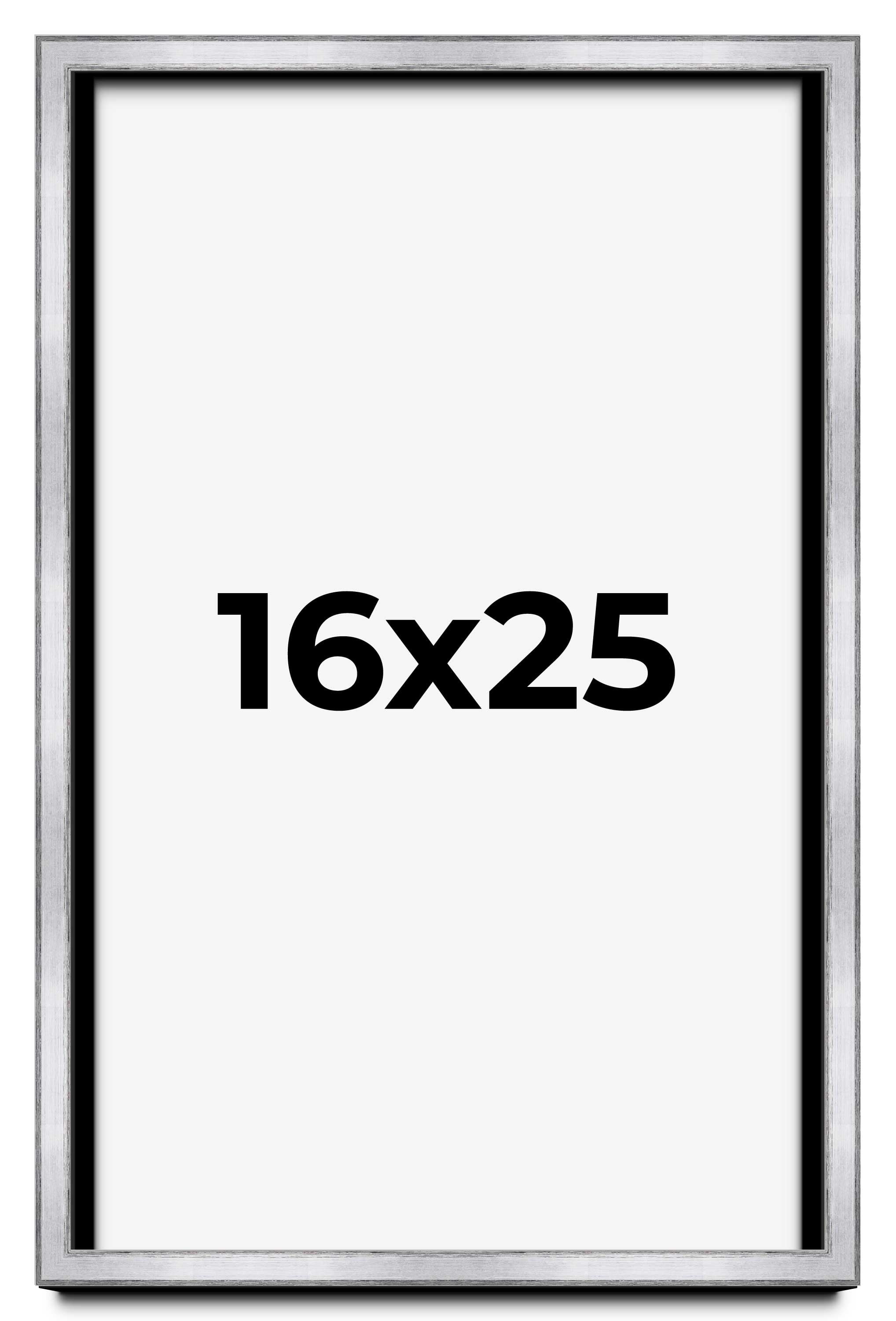 16x25 Shadow Box Frame Silver | 1.375 Inches Deep Real Wood ...