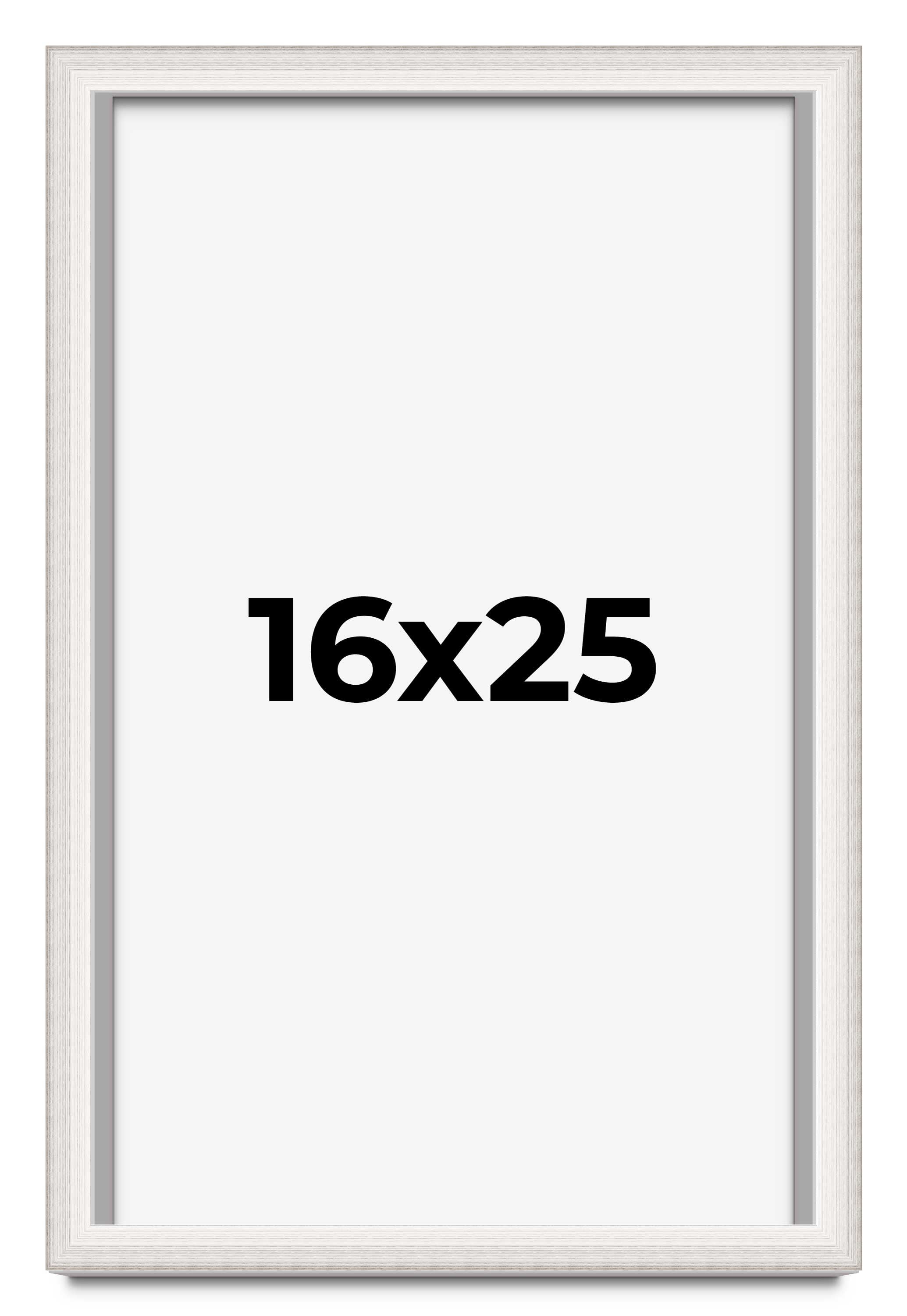 16x25 Shadow Box Silver Brushed Striped Display Frame | 1.625 Inches ...