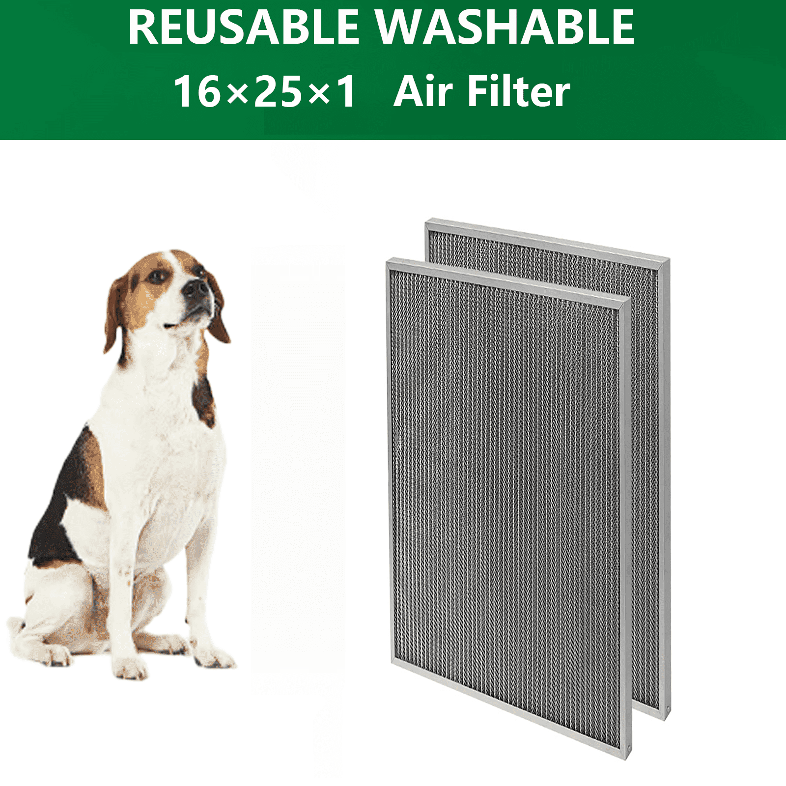 16x25x1 Inch Electrostatic Air Filter, Washable & Reusable Aluminum AC ...