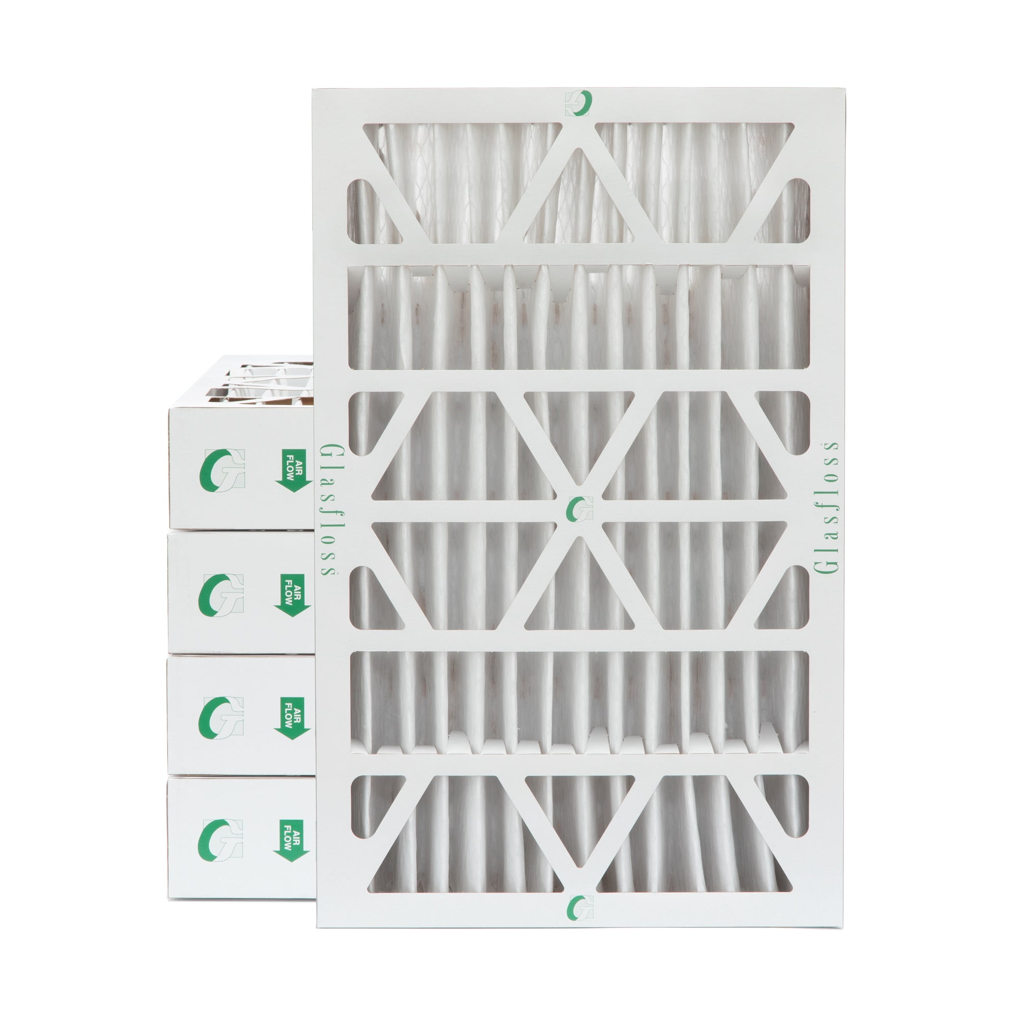 16x25x4 MERV 10 Pleated HVAC Air Filters by Glasfloss. ( Quantity 5 ...