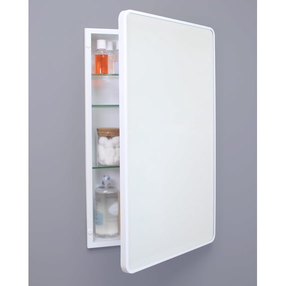 16x26 Austin Farmhouse Metal Framed Rounded Rectangle Recessed Bathroom ...