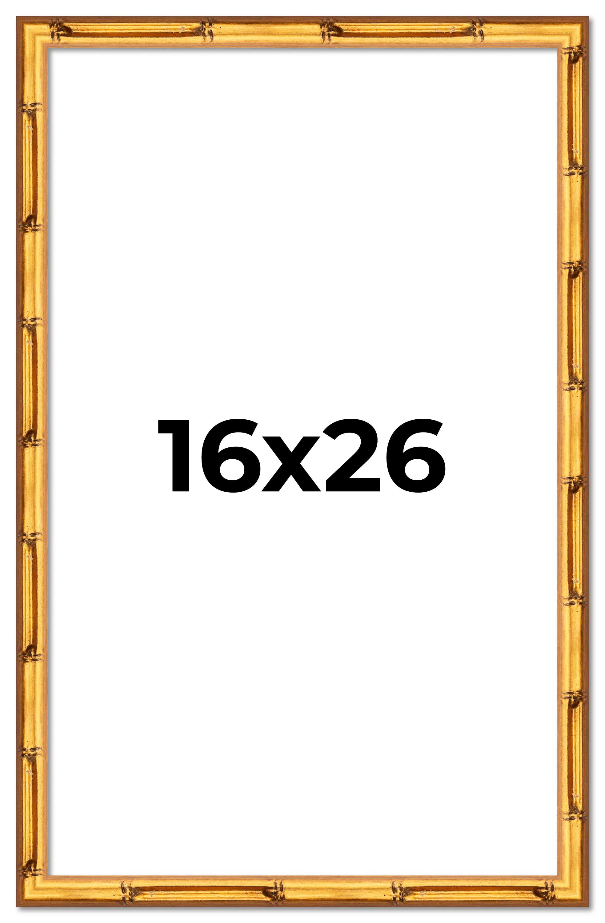 16x26 Frame Gold Bamboo Solid Wood Picture Frame | 1 Inch Moulding ...