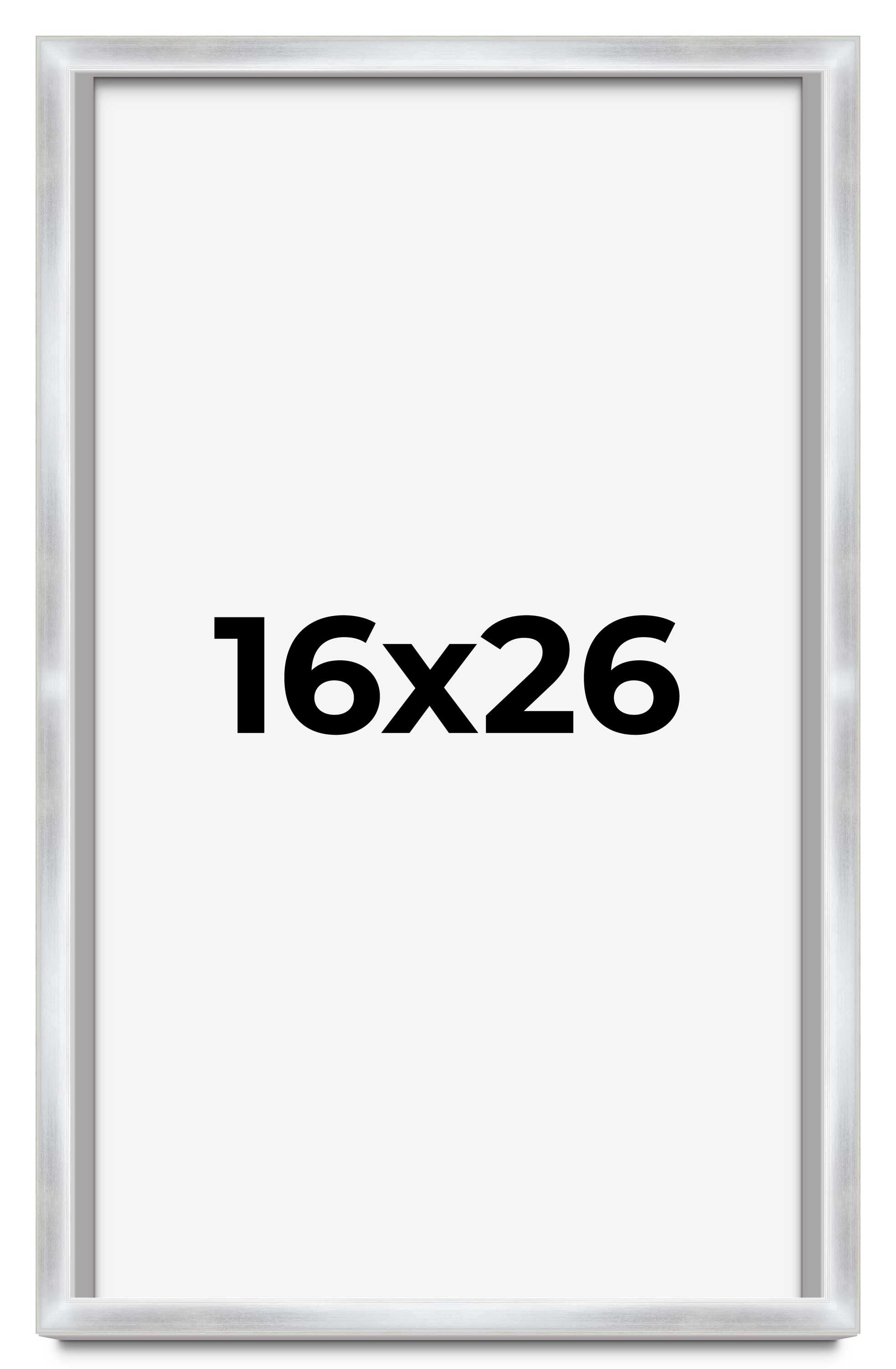 16x26 Frame Silver Whitewashed Wood Grain Solid Wood Shadow Box | 0.75 ...