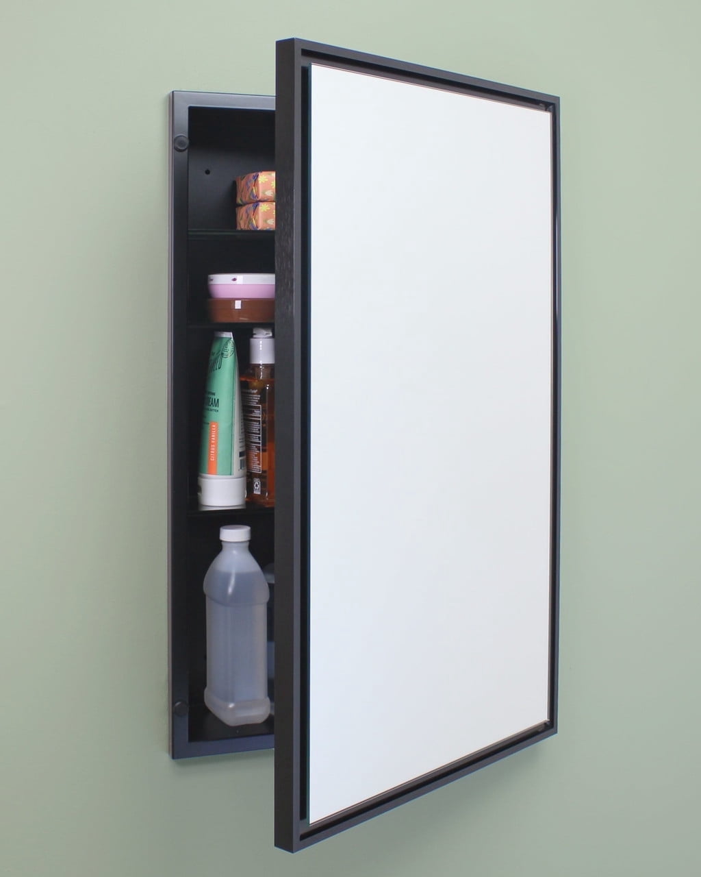 16x26 Parker Metro Metal Framed Rectangle Recessed Bathroom Medicine ...