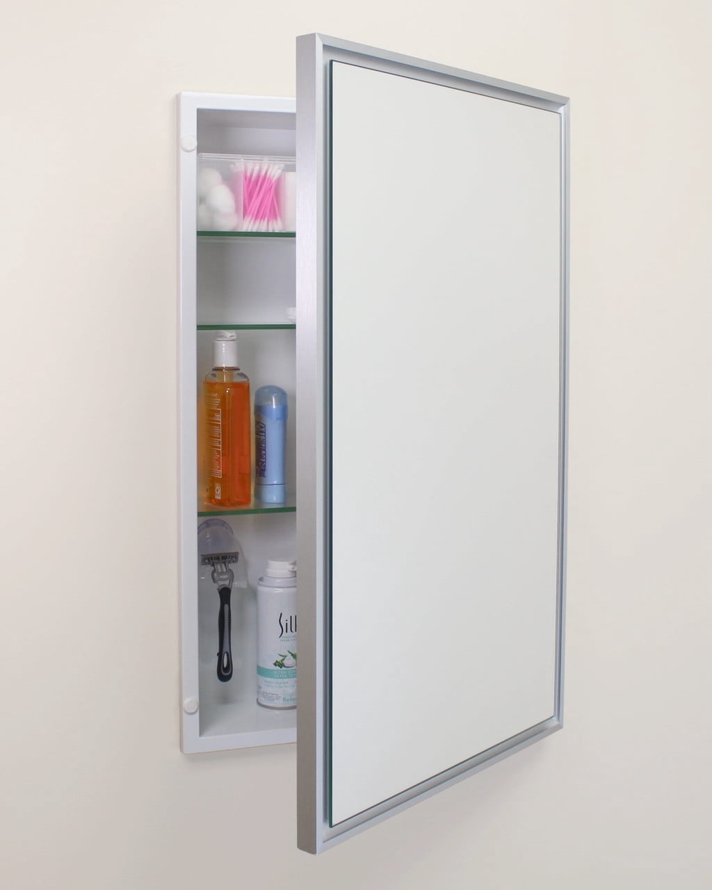 16x26 Parker Metro Metal Framed Rectangle Recessed Bathroom Medicine ...
