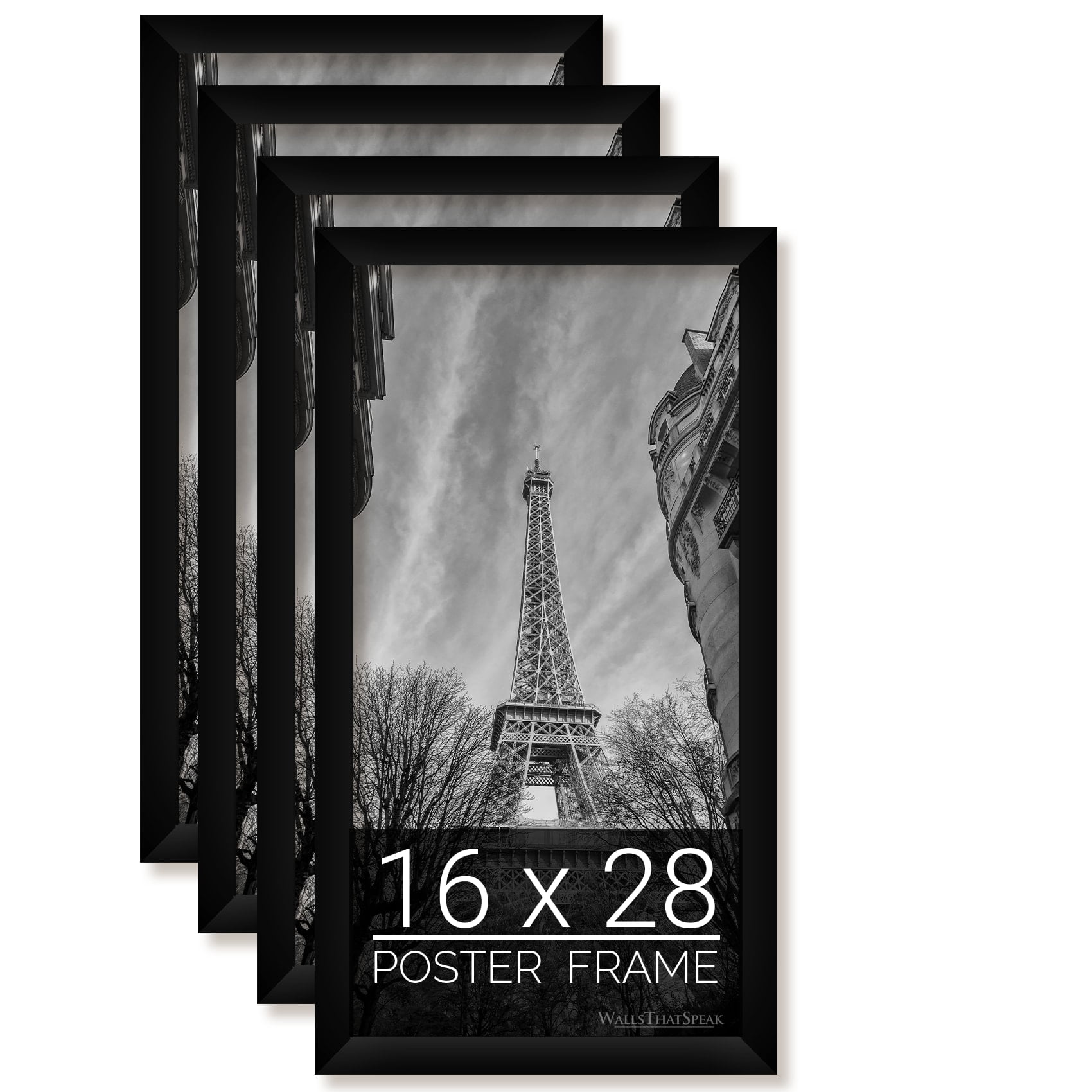 16x28 Black Picture Frame Set of 4 for Puzzles, Posters, Photos ...