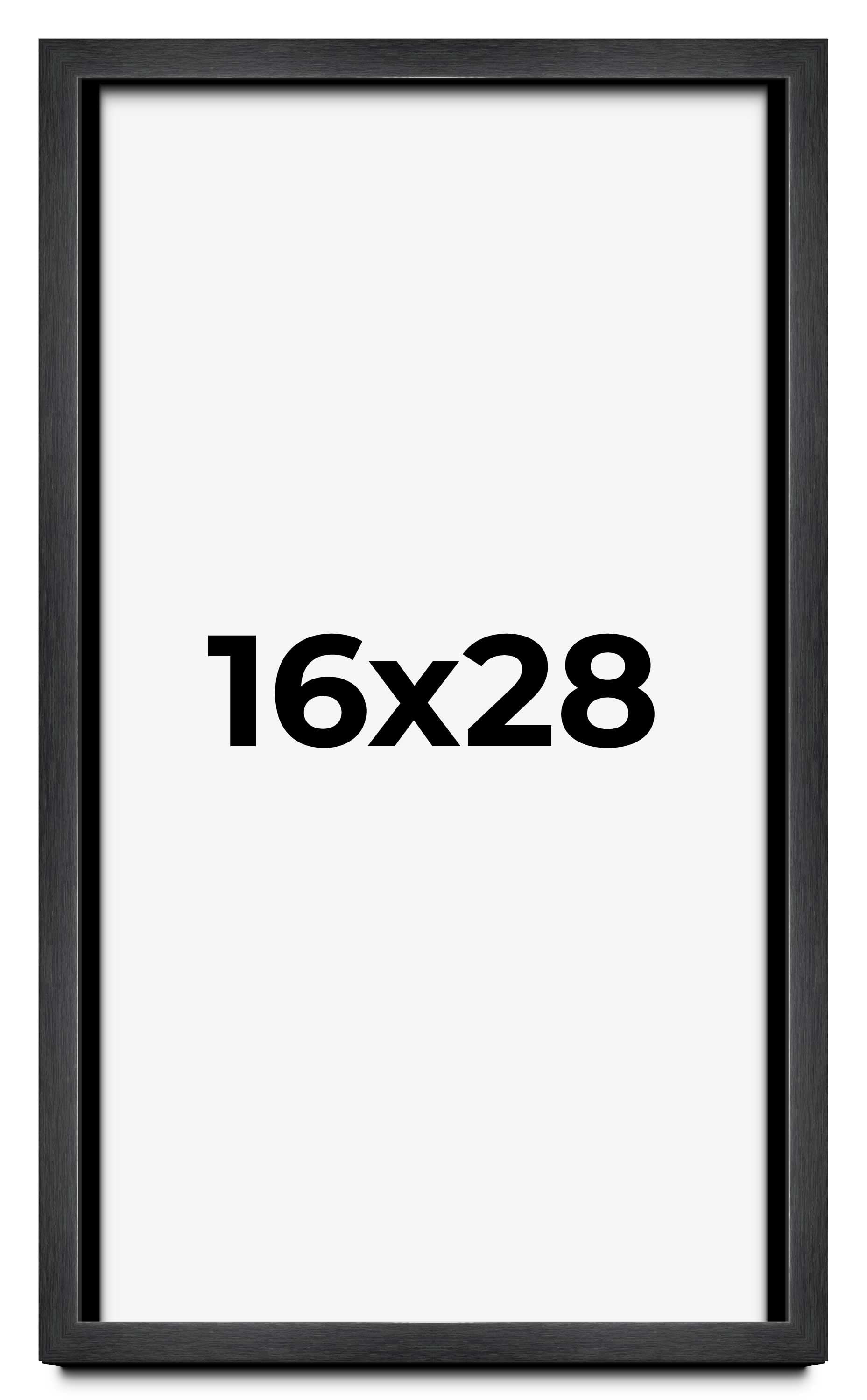 16x28 Frame Black Charcoal Grey Wood Textured Picture Frame | 0.75 Inch ...