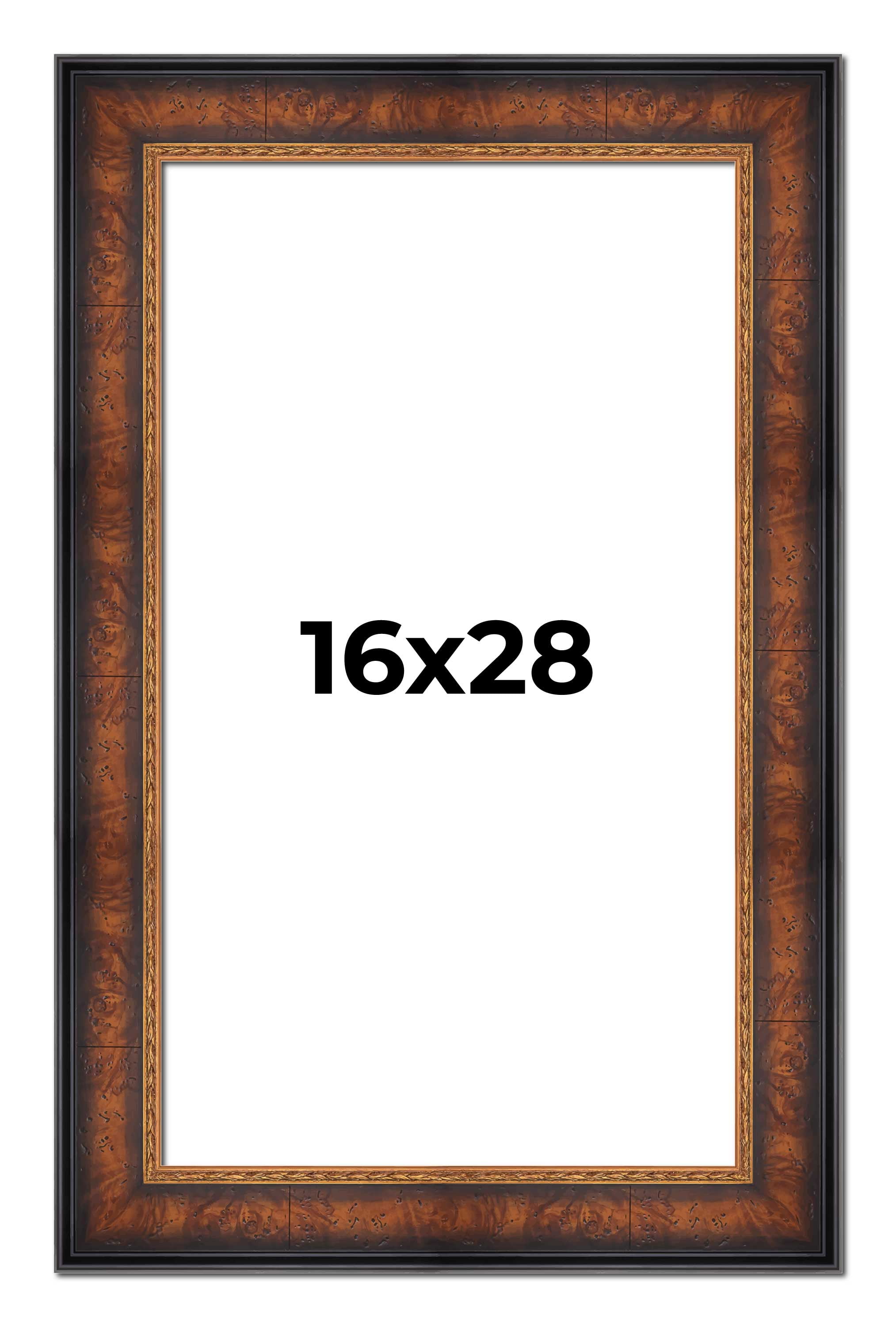 16x28 Frame Brown Walnut Gold Ornate Trim Solid Wood Plein Air Picture ...
