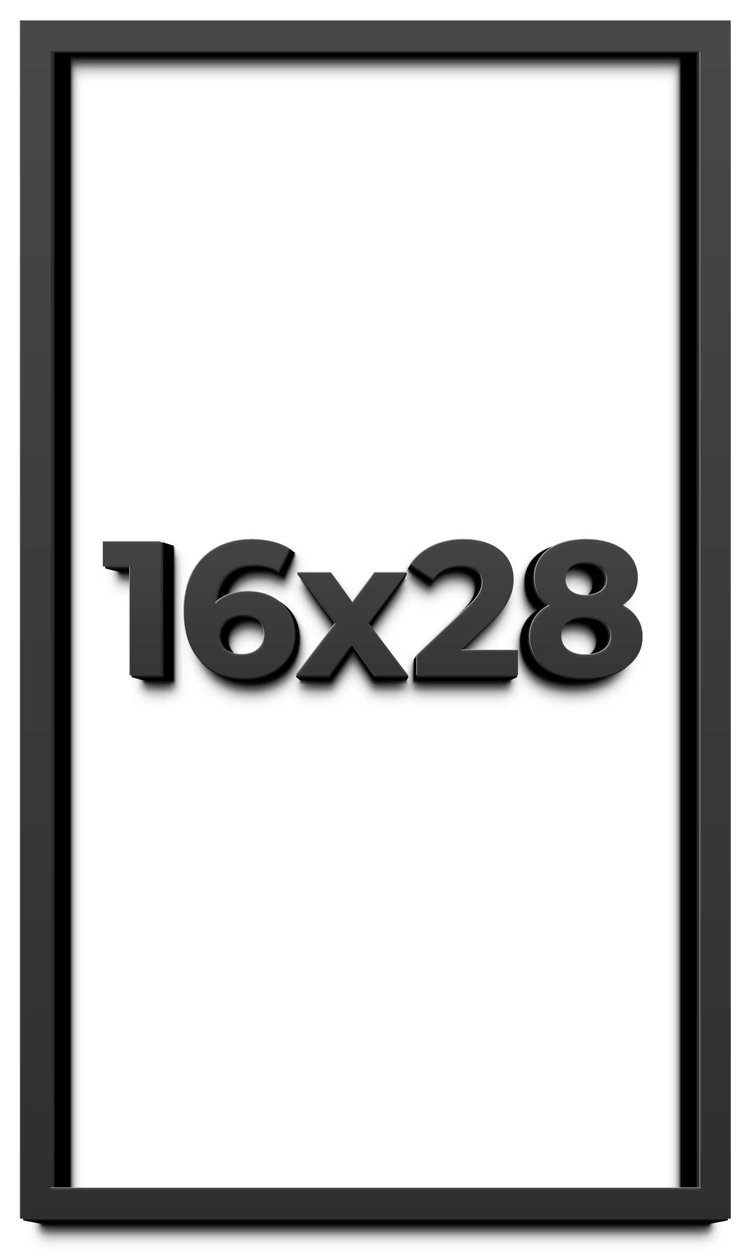 16x28 Shadow Box Black Solid Wood Display Frame with White Acid-Free ...