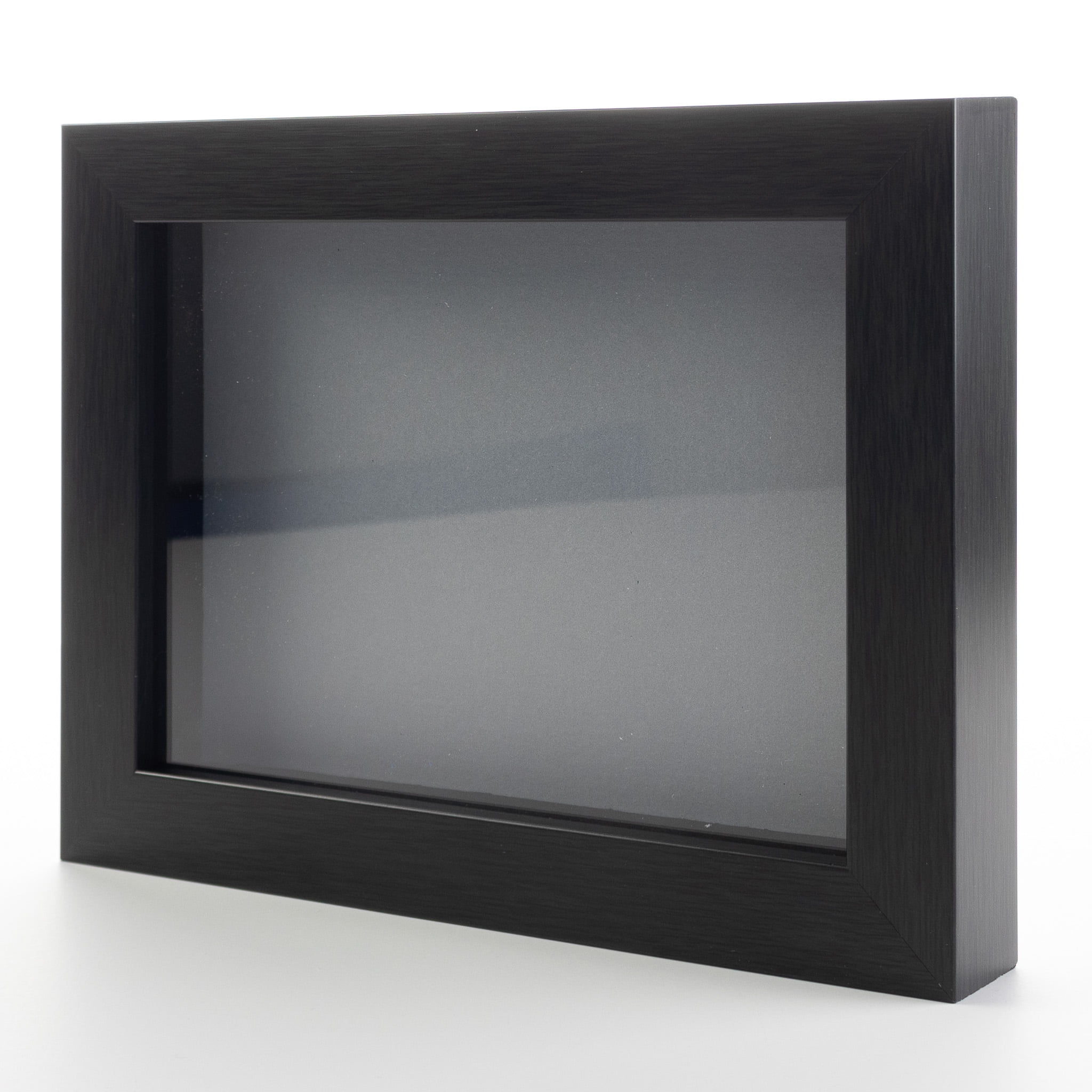 16x28 Shadow Box Frame Gray Stained Real Wood with a Grey Acid-Free ...