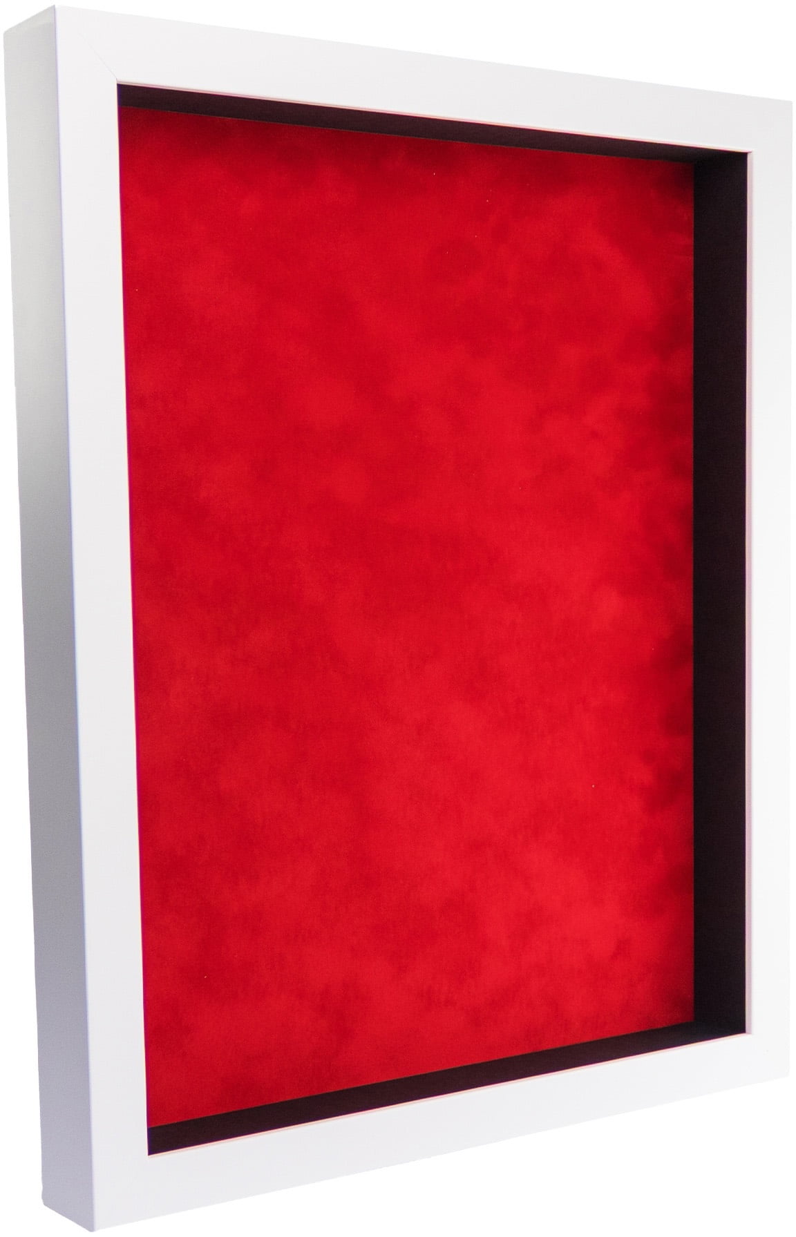 16x28 Shadow Box Frame In White With A 1 3/4" Usable Depth Includes Red ...