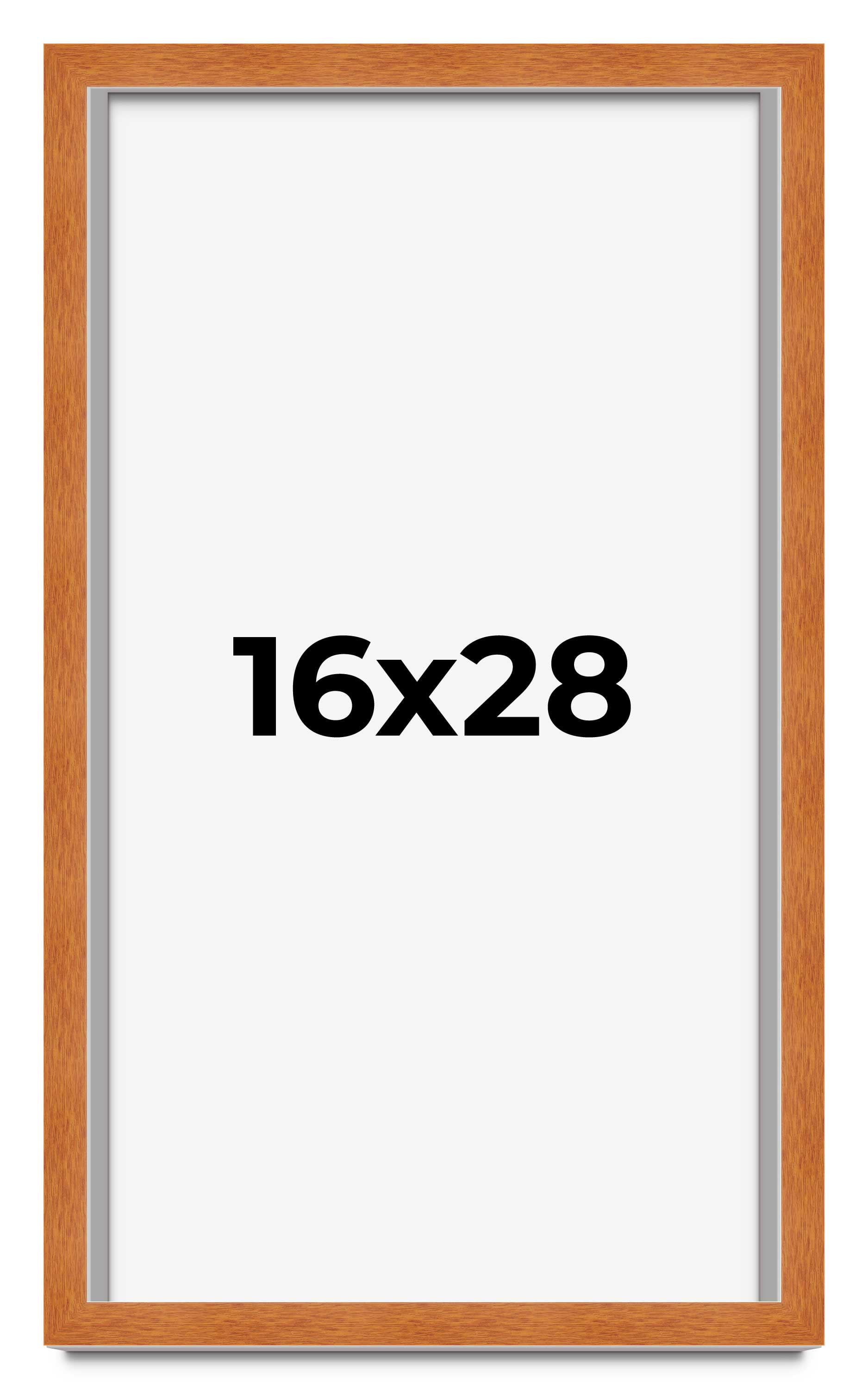 16x28 Shadow Box Frame Light Brown Real Wood with a White Acid-Free ...