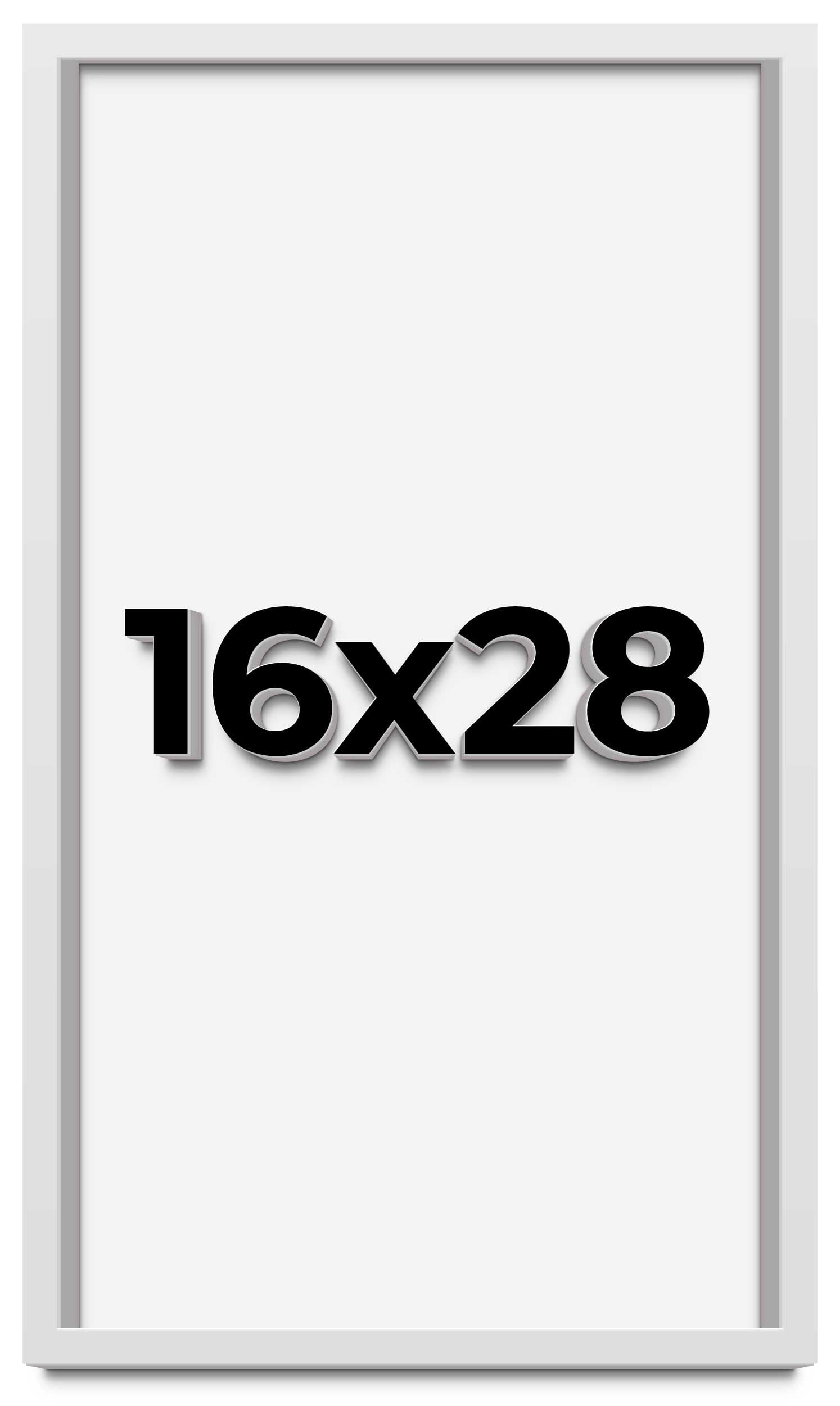16x28 Shadow Box Frame White | 1 Inches Deep Real Wood Contemporary ...