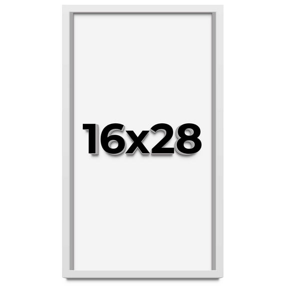 16x28 Shadow Box Frame White | 1 Inches Deep Real Wood Contemporary ...