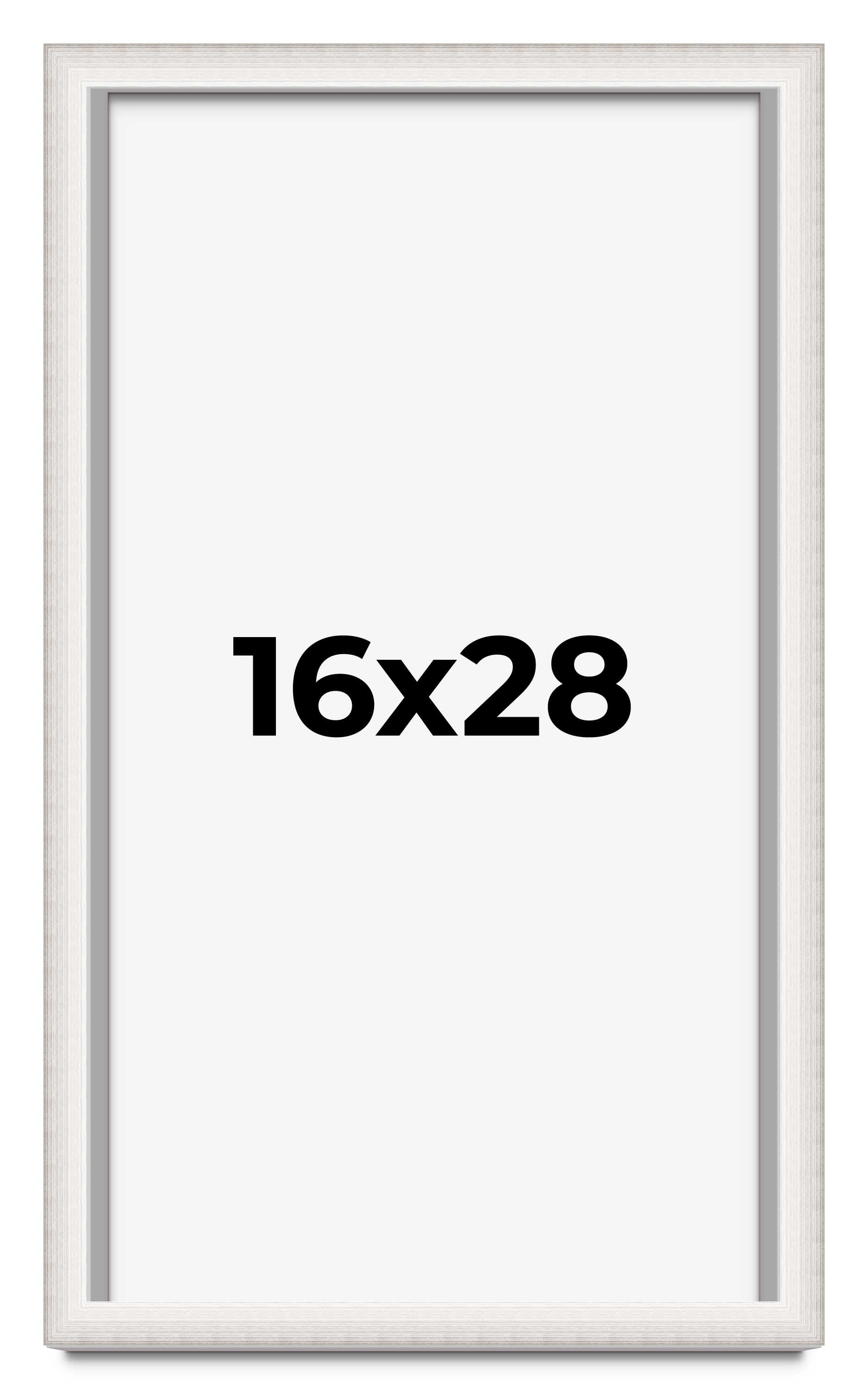 16x28 Shadow Box Silver Brushed Striped Display Frame | 1.625 Inches ...