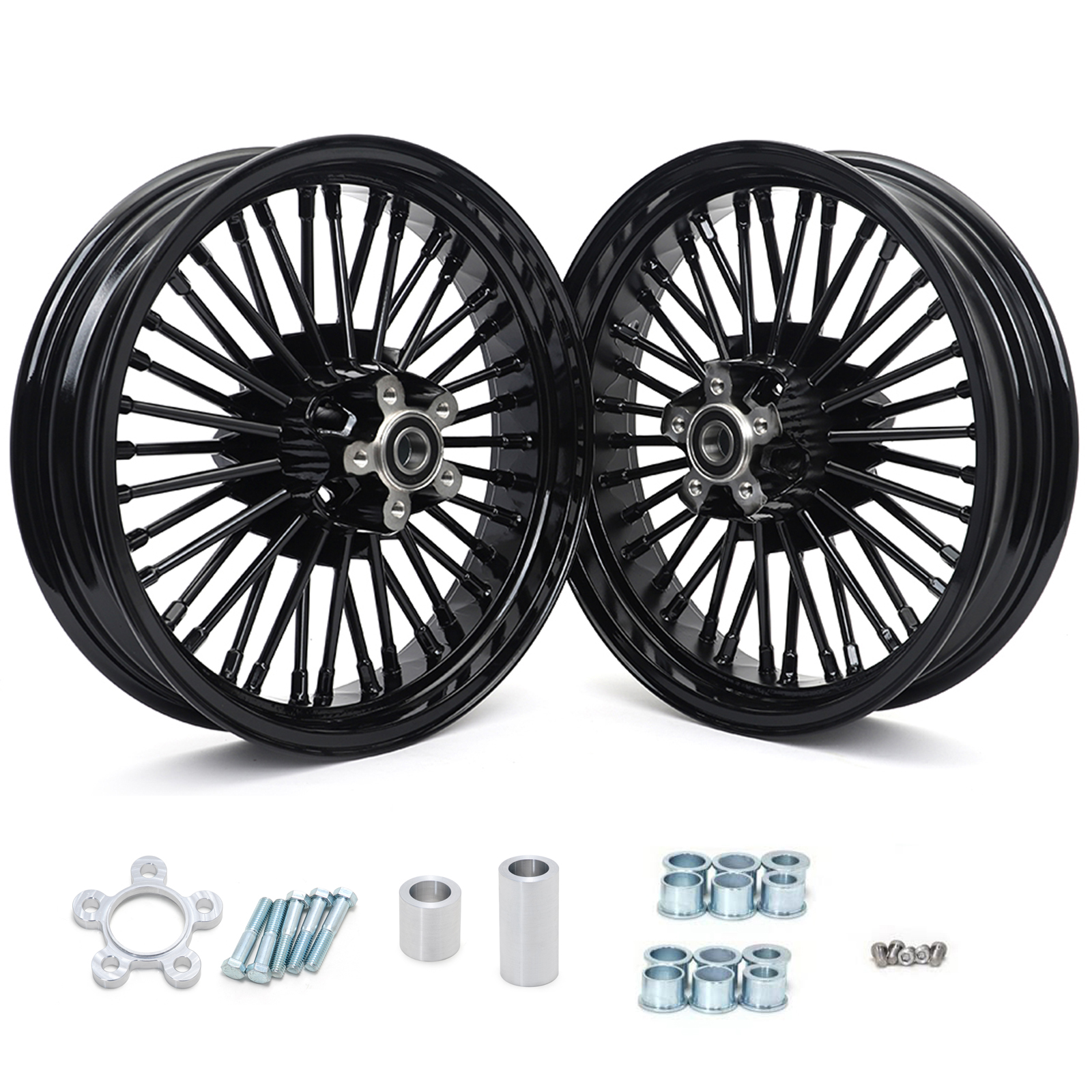 16x3.5 Fat Spoke Wheels Rims Set for Harley Davidson Softail Slim FLS ...