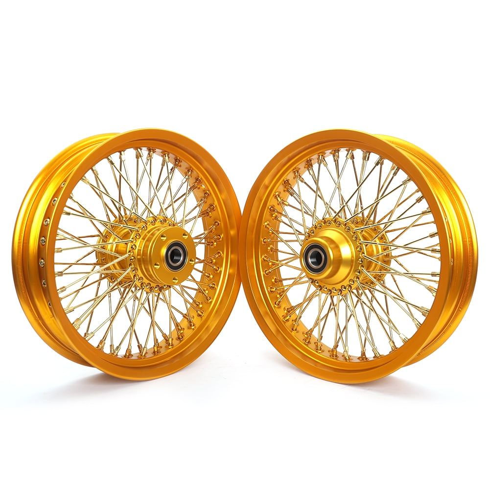 16x3.5 Spoked Wheels Rims Hubs 72 Spokes for Harley Softail Fatboy ...