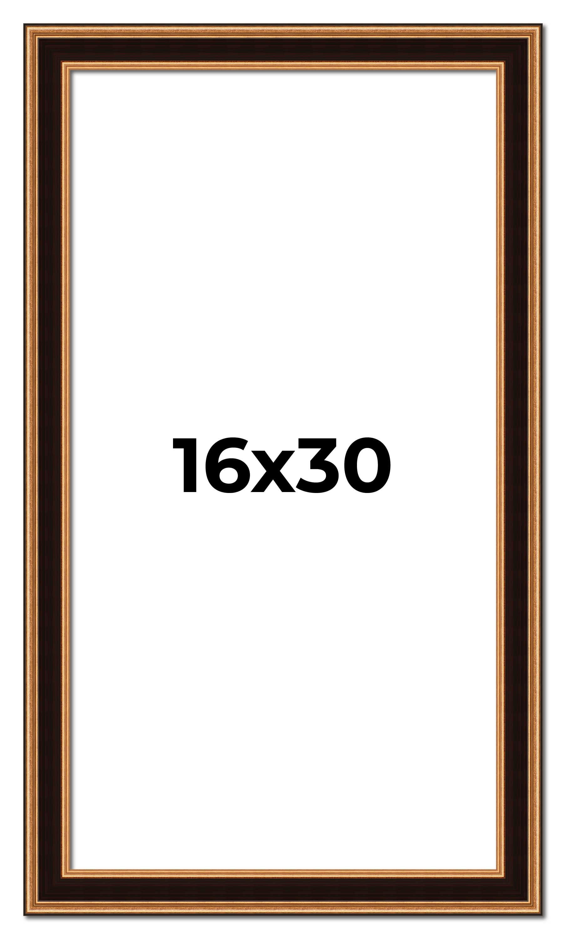 16x30 Frame Gold Brown Plein Air Vintage Solid Wood Picture Frame | 1. ...