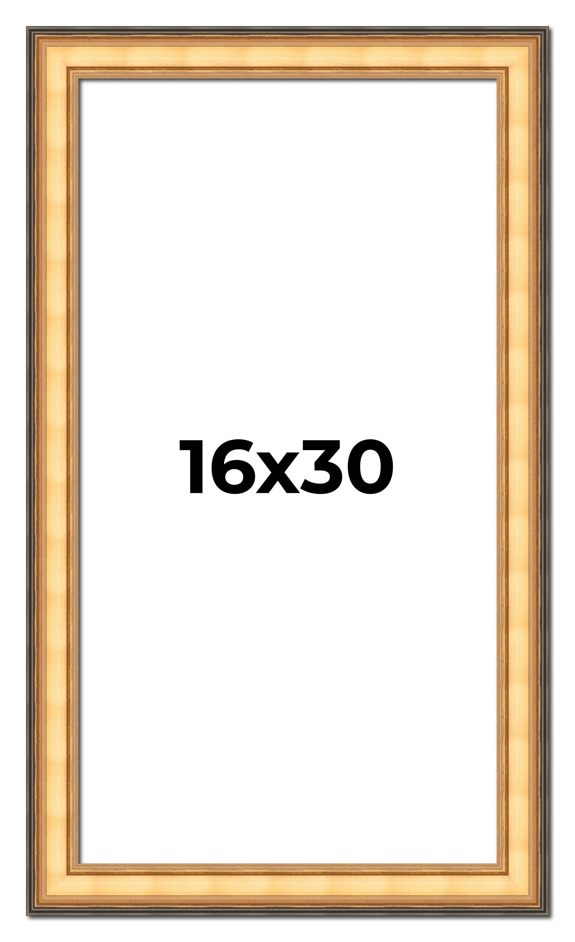 16x30 Frame Gold Plein Aire Solid Wood Picture Frame Width 2 Inches ...