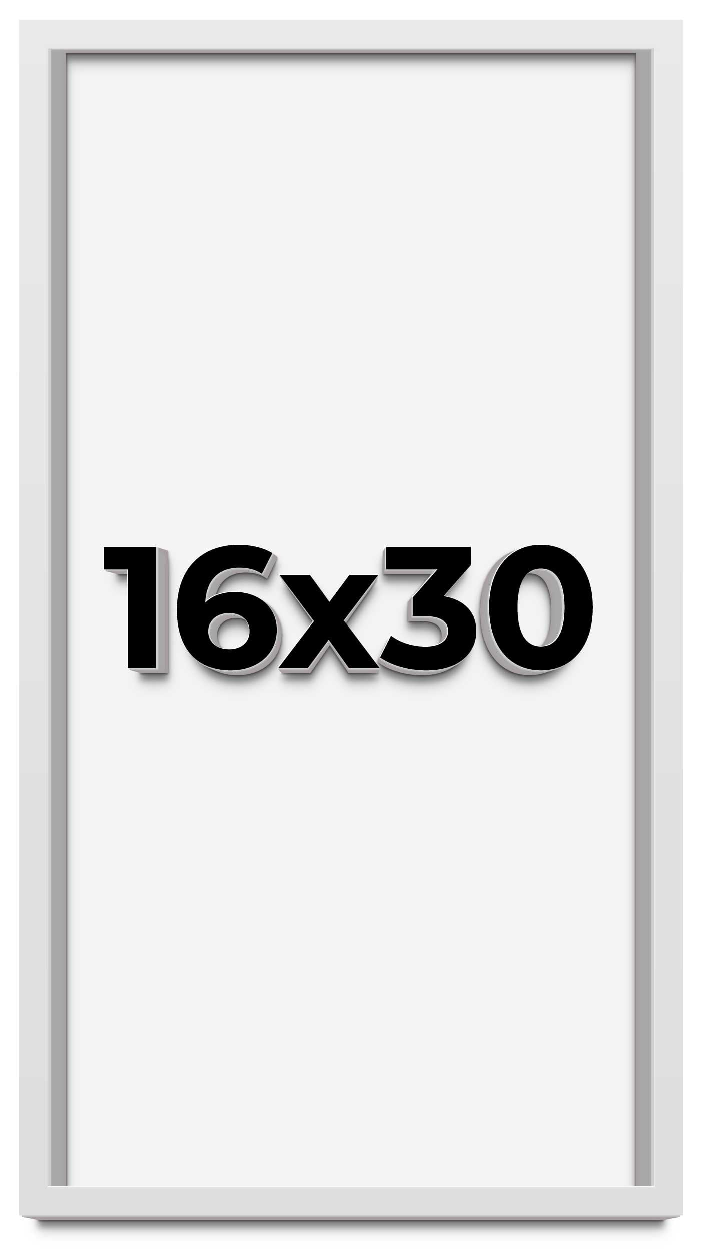 16x30 Shadow Box Frame White | 1 Inches Deep Real Wood Contemporary ...