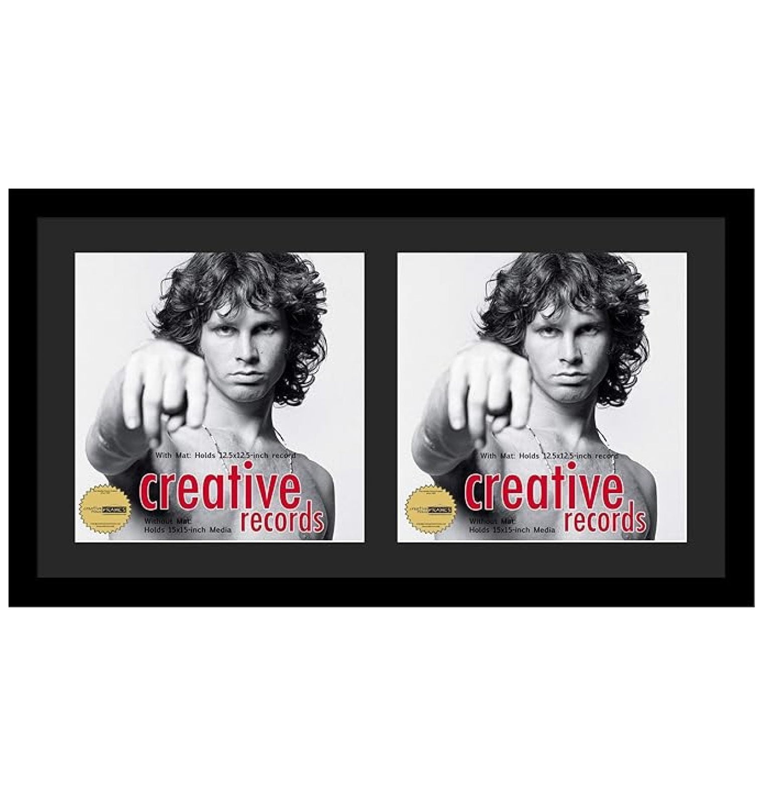 16x30-inch Double Record Album Cover Frame with Black Matting Displays ...