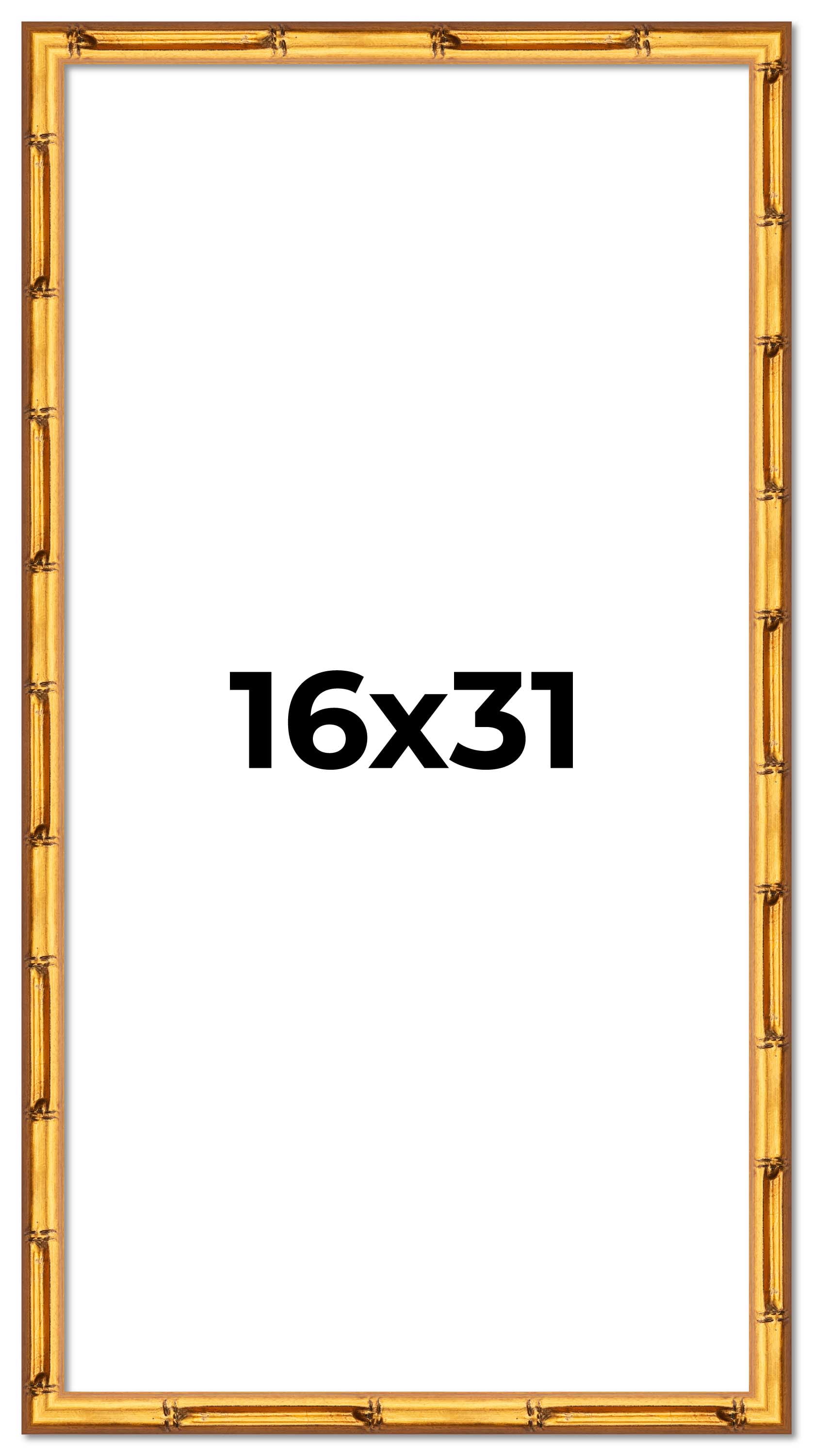 16x31 Frame Gold Bamboo Solid Wood Picture Frame | 1 Inch Moulding ...