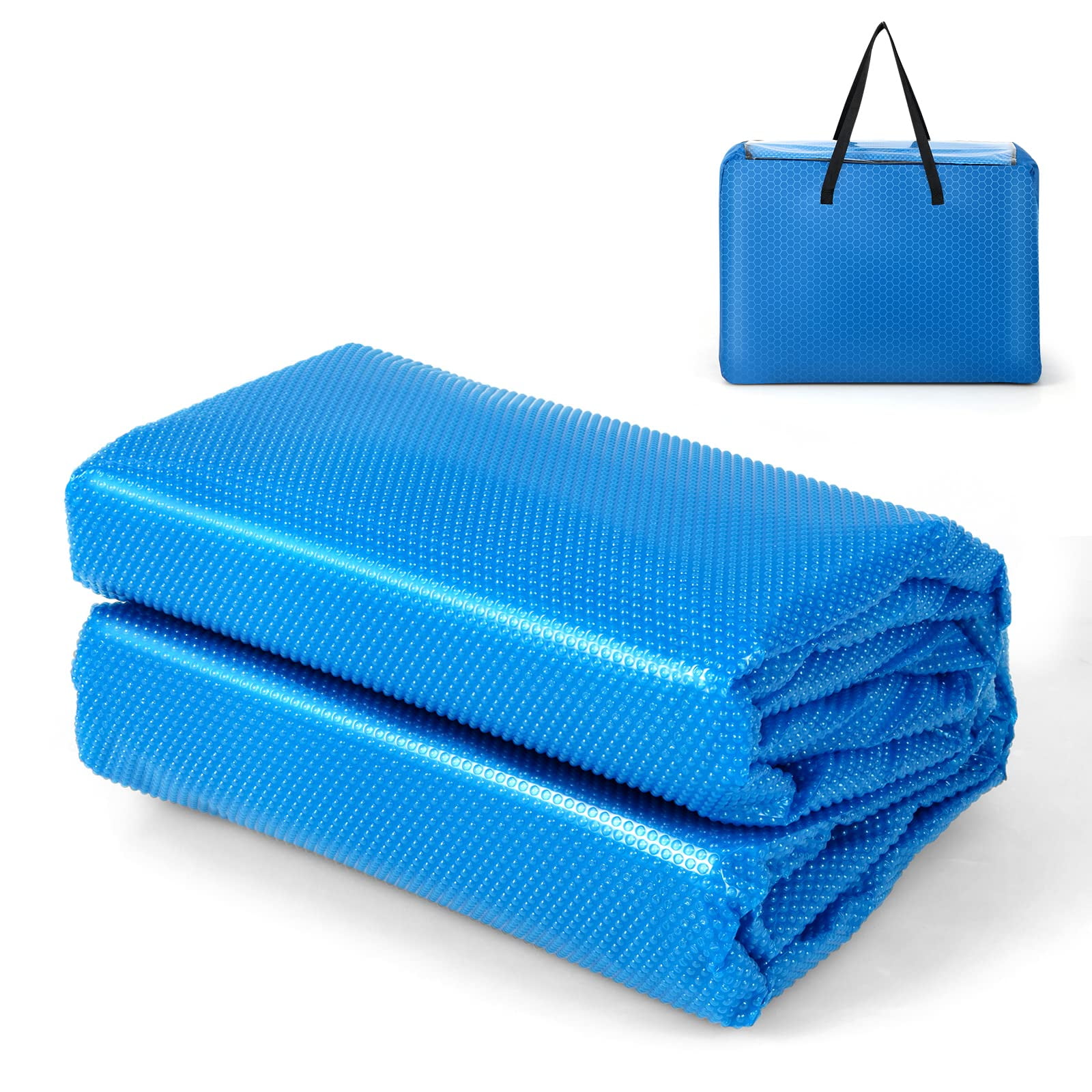 16x32 FT Solar Pool Cover, 12-mil Thick Rectangle Bubble Spa Blanket ...