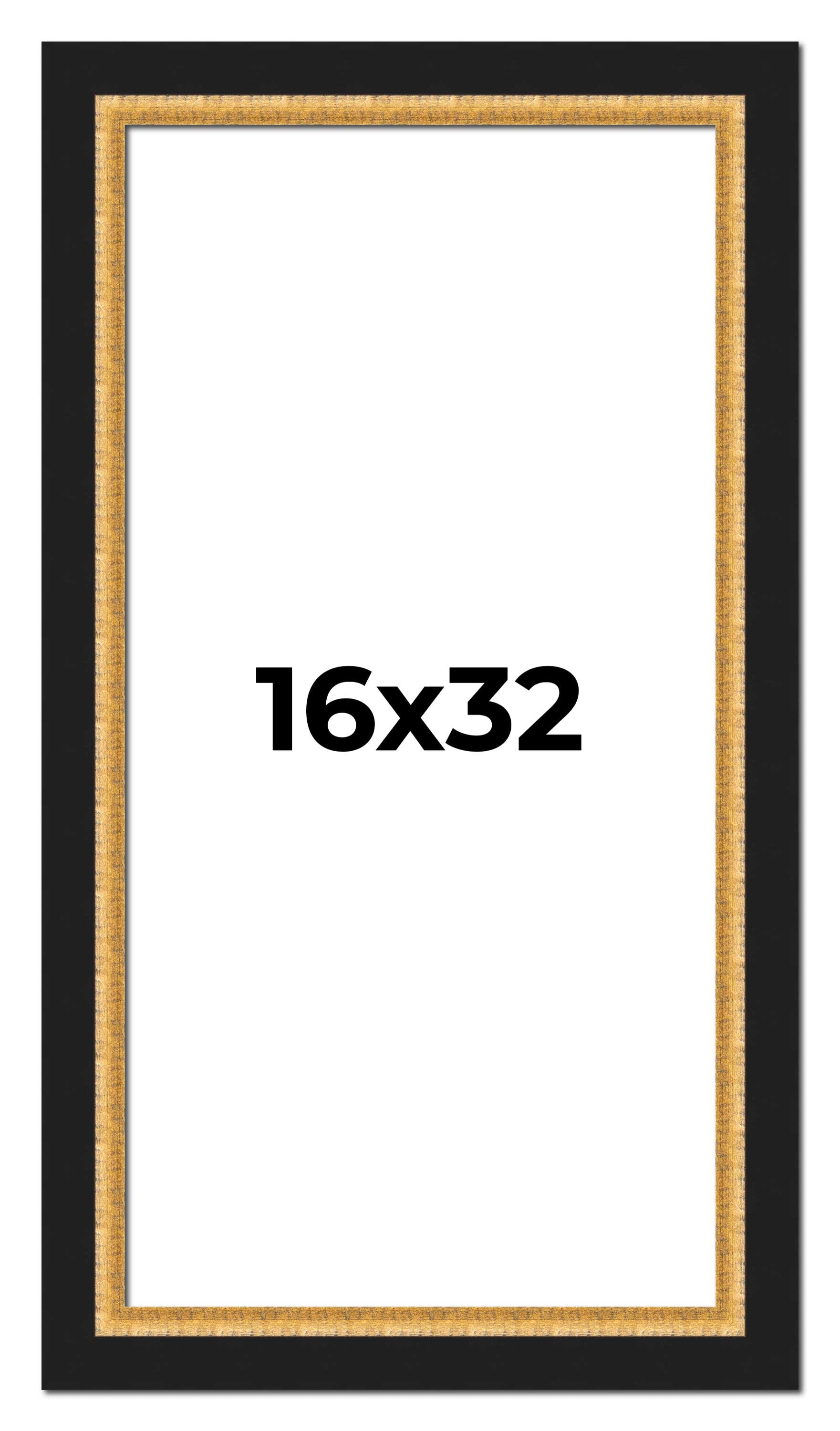 16x32 Frame Gold Real Wood Picture Frame Width 2.25 Inches | Interior ...