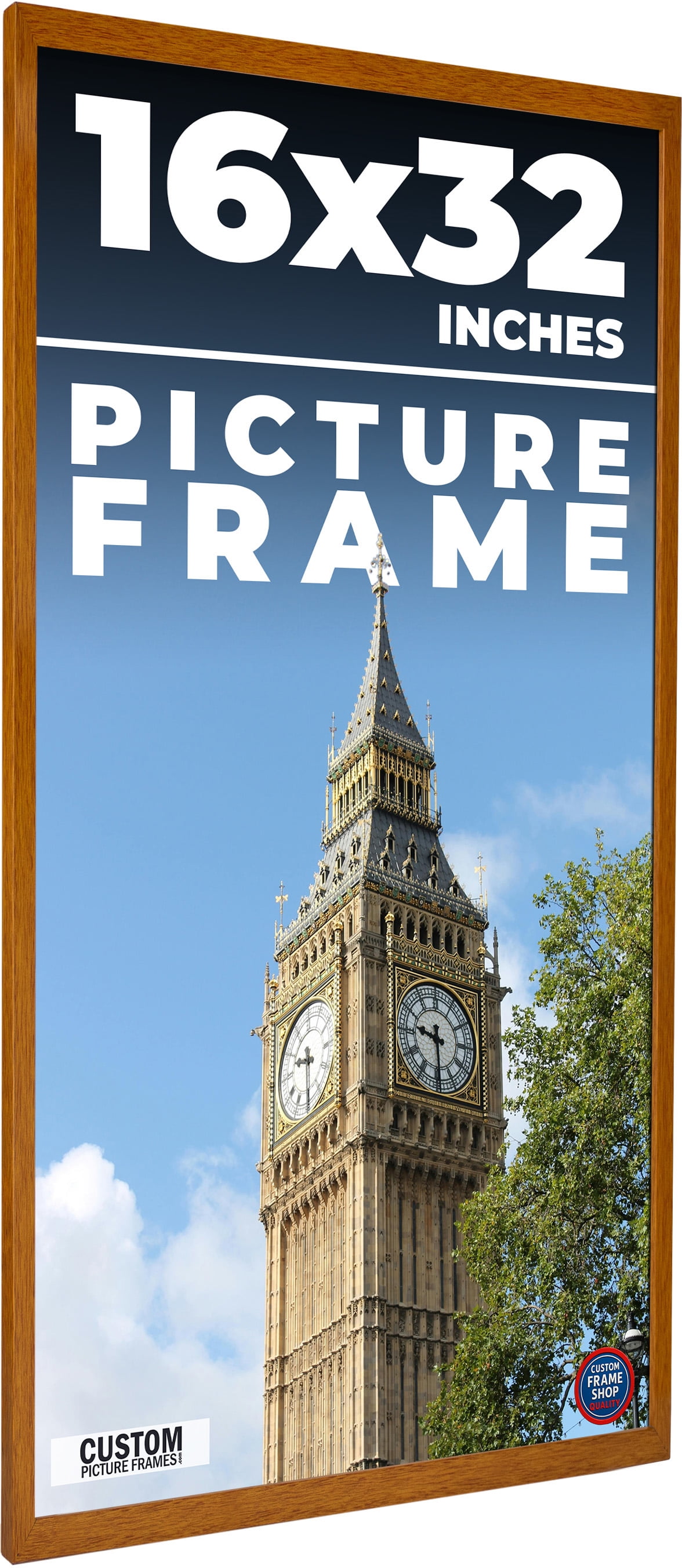 16x32 Honey Brown Real Wood Picture Frame Width 0.75 inches | Interior ...
