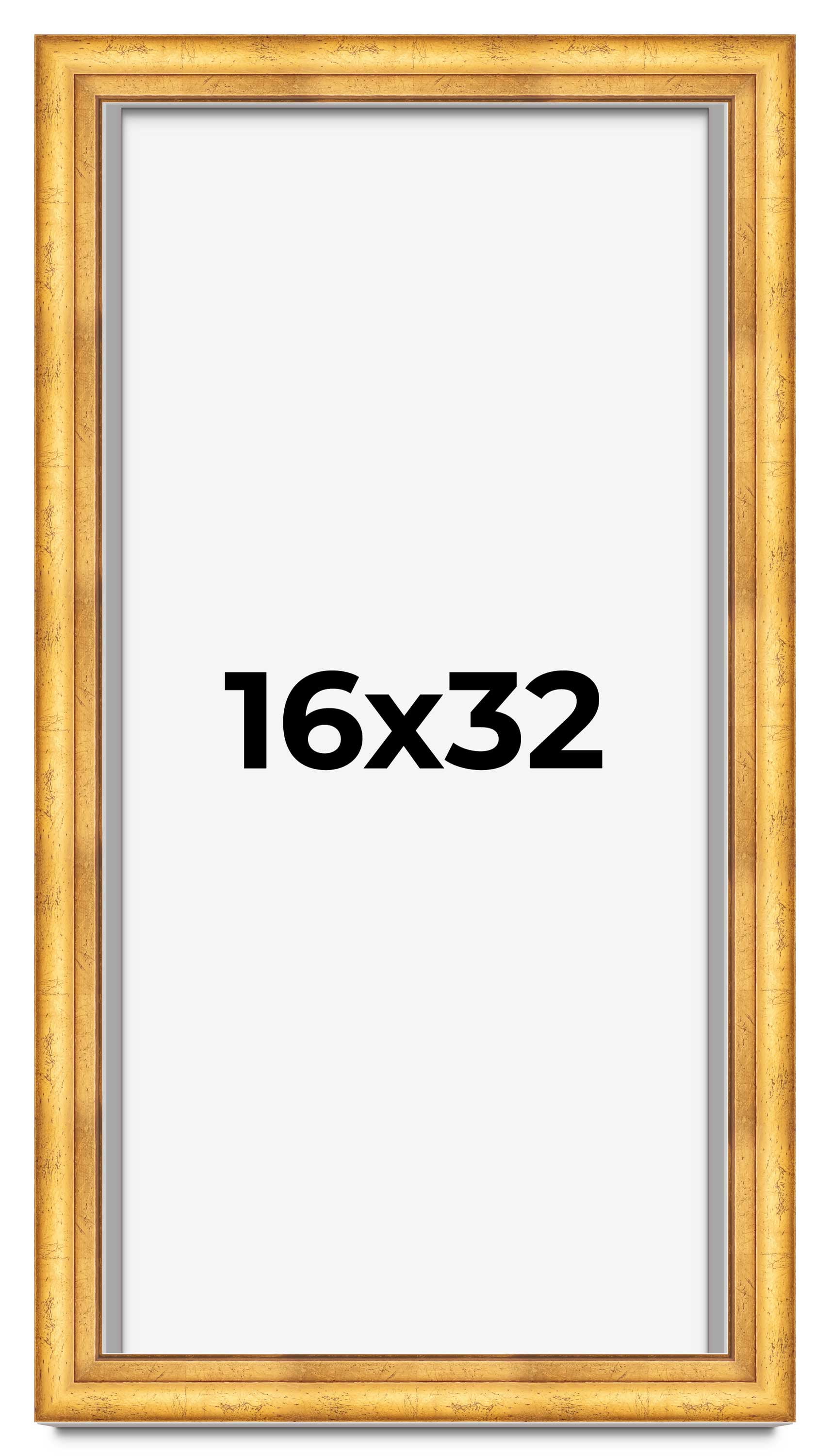 16x32 Shadow Box 1.75" Deep Gold Picture Frame - UV Acrylic, Foam Board ...
