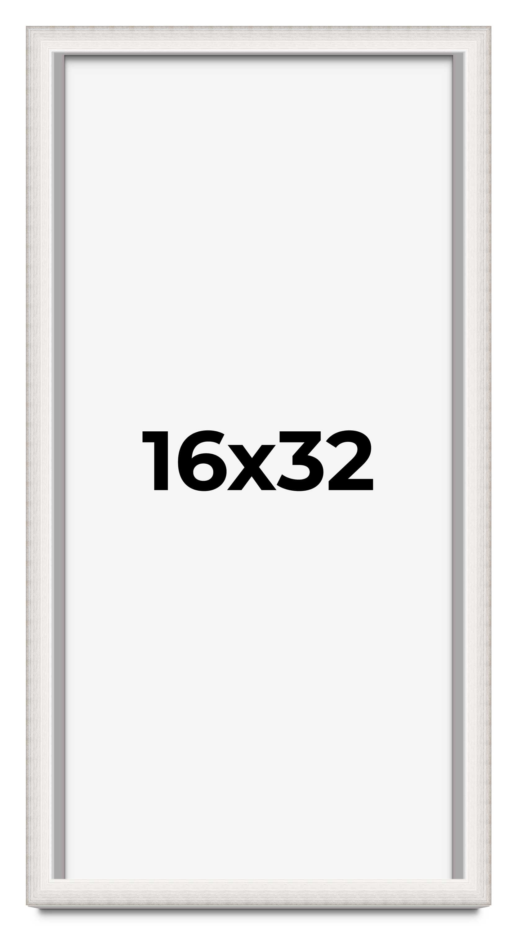 16x32 Shadow Box Silver Brushed Striped Display Frame | 1.625 Inches ...