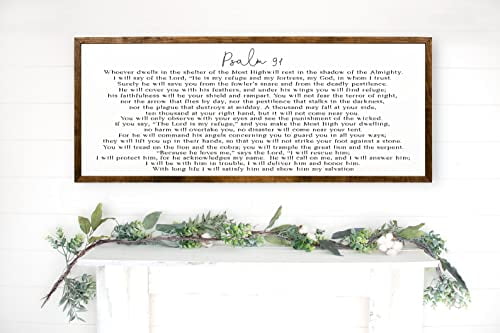 16x32 inches, Psalm 91 Wall Art | Psalm 91 | Bible Verse Wall Art ...