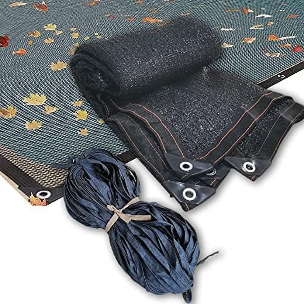 16x32ft Leaf Net Pool Cover with Rope, Rectangle Swimming Pool Net ...