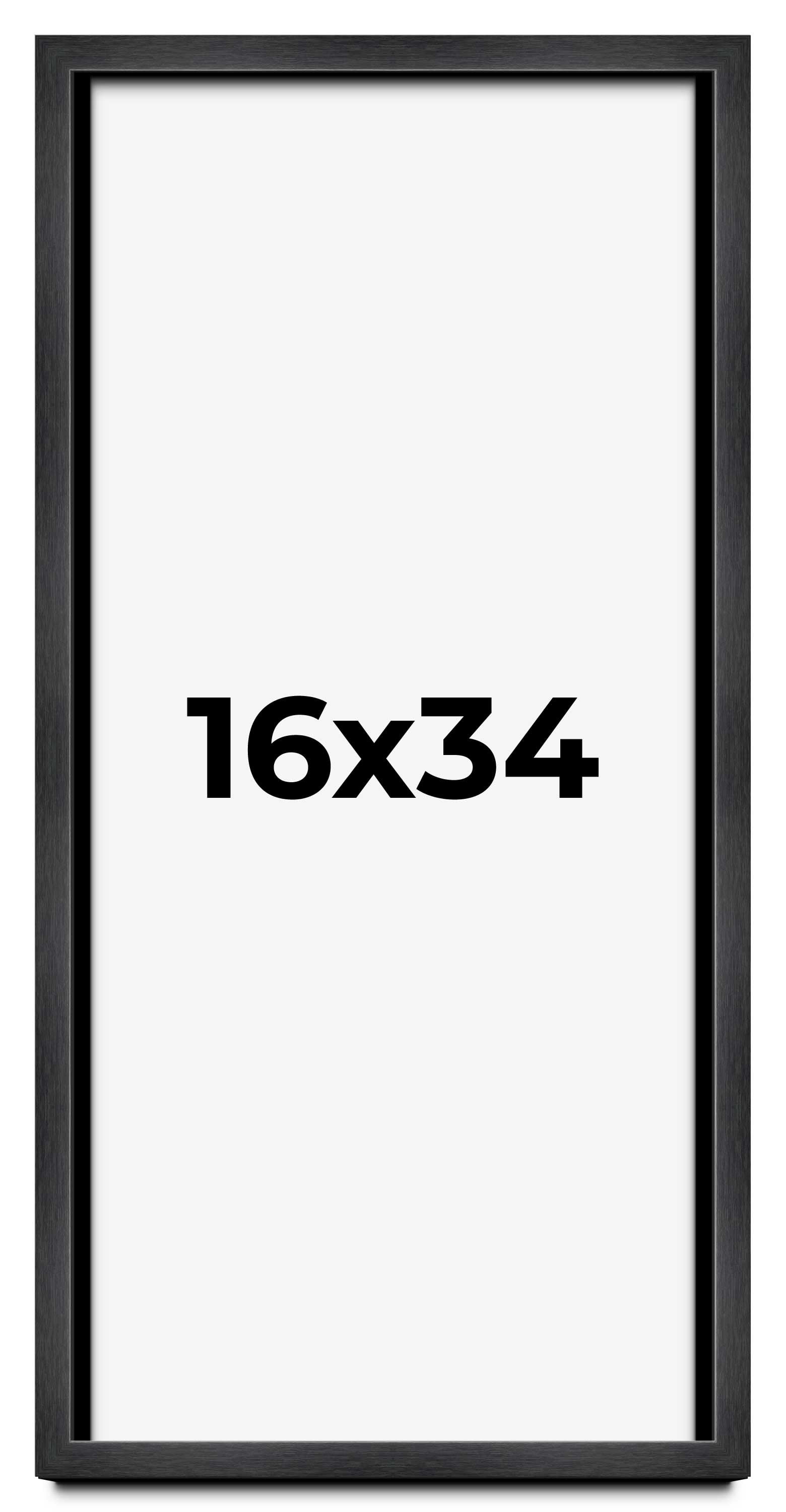 16x34 Frame Black Charcoal Grey Wood Textured Picture Frame | 0.75 Inch ...