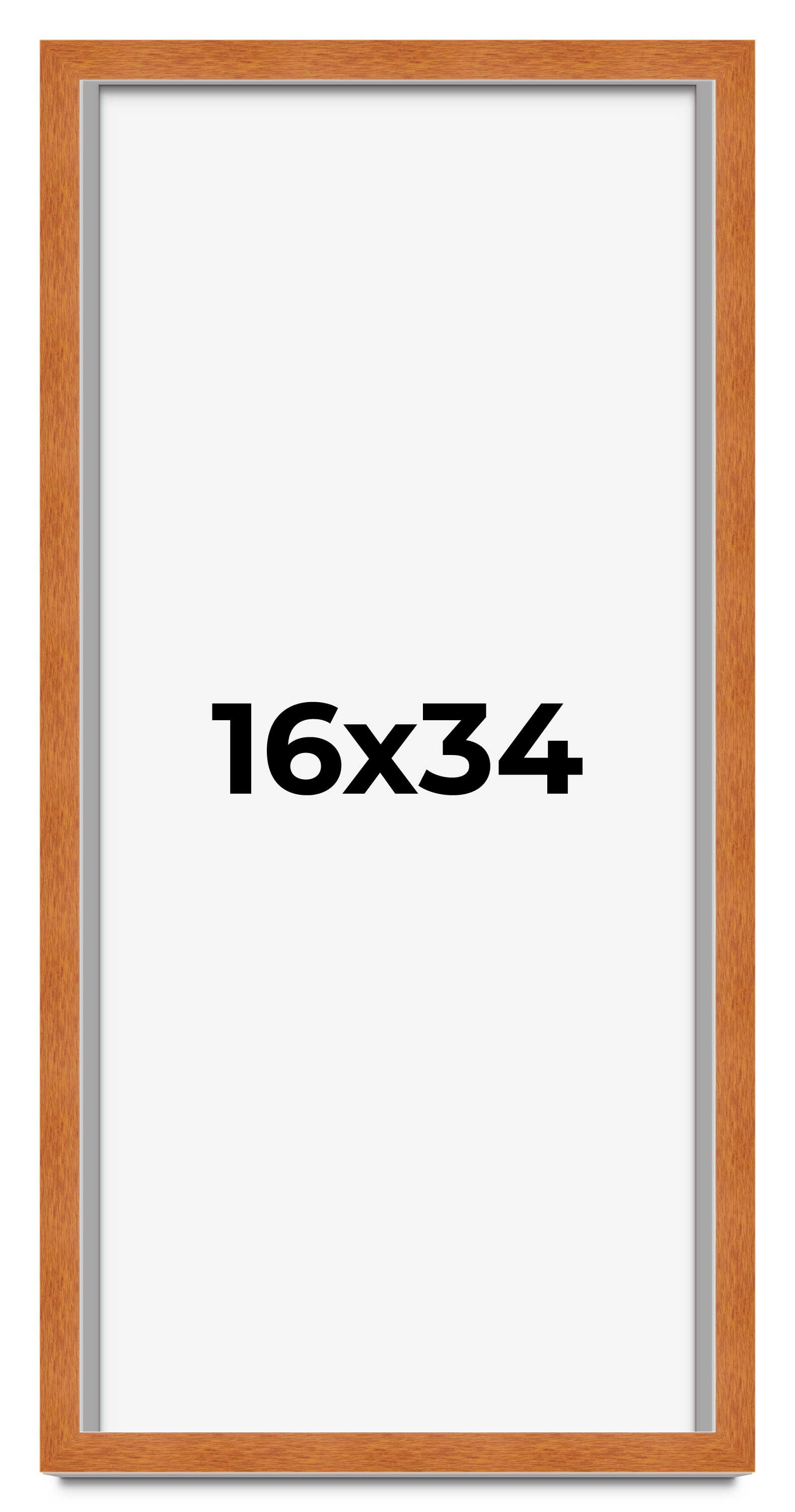 16x34 Shadow Box Frame Brown | 0.875 Inches Deep Real Wood Contemporary ...